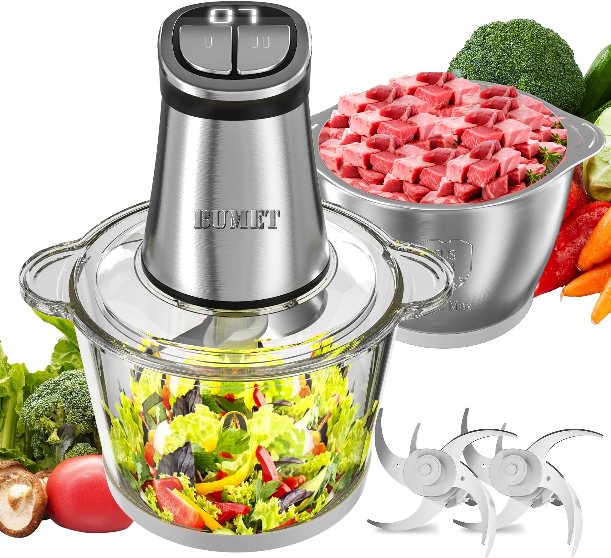 Amazon.com: GANIZA Food Processors, Electric Food Chopper with Meat ...