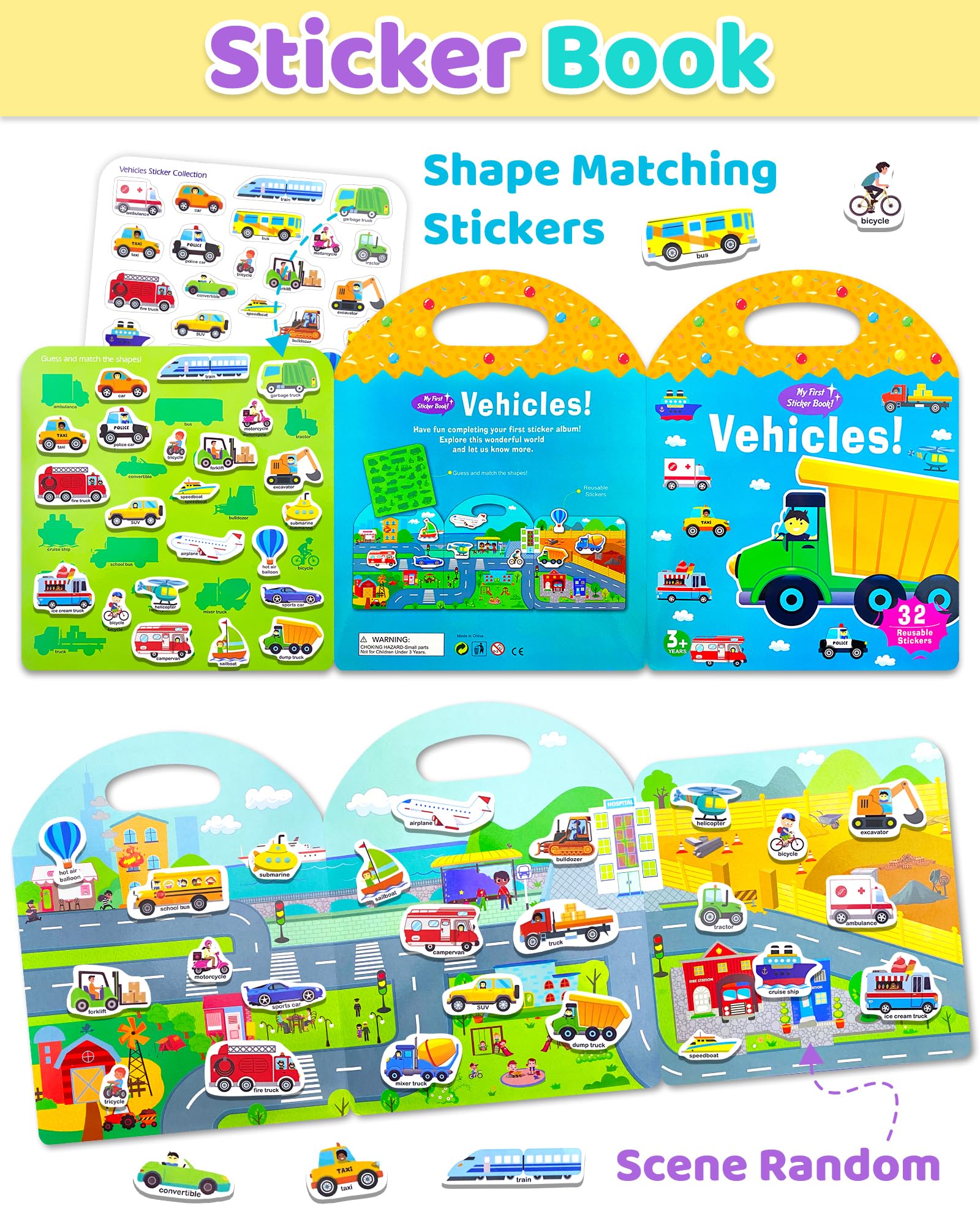 Snapklik.com : Benresive Reusable Sticker Book For Toddlers 2-4 Years ...