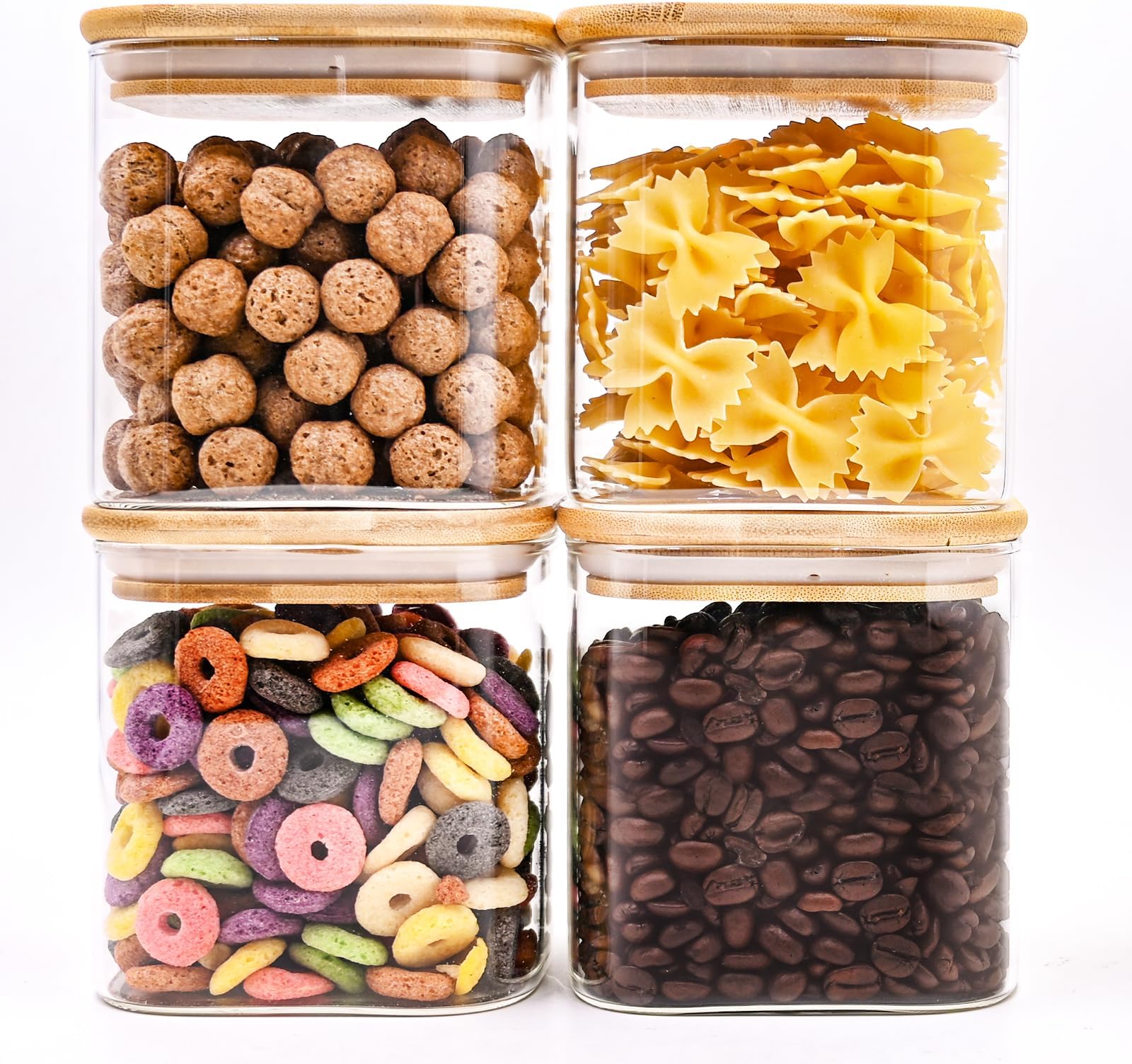 Amazon.com: Lawei 4 Pack Glass Food Jars - 25 oz Glass Storage Jars ...