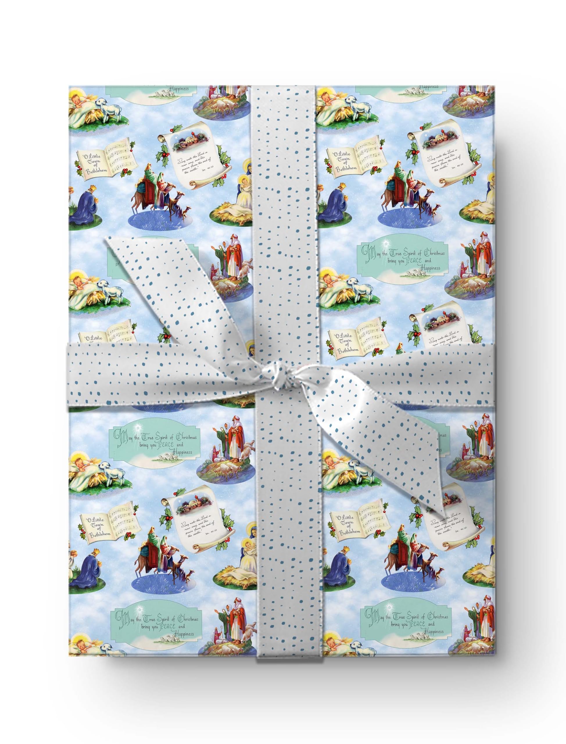 Religious Christmas Wrapping Paper 5 Saint Nicholas Green Wrapping