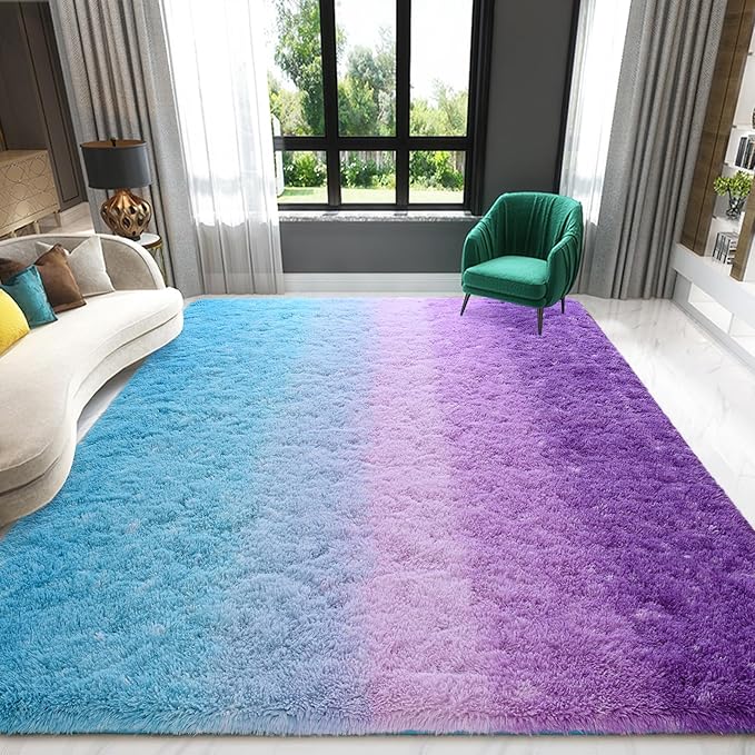 Amazon.com: Zedrew Purple Blue Area Rugs 4x6 Feet Rug for Bedroom ...