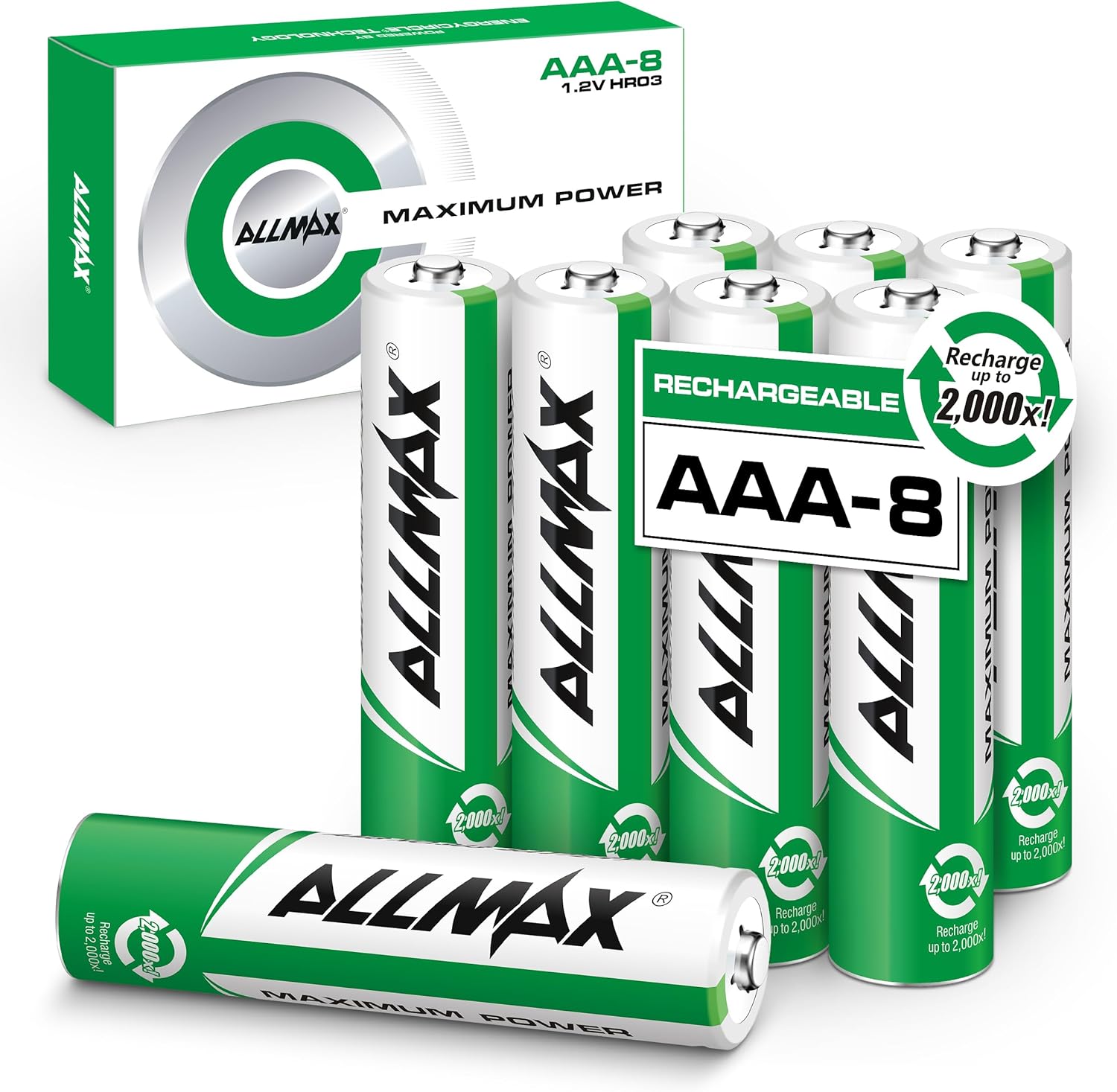 Amazon.com: Allmax AAA Maximum Power Precharged Rechargeable Triple A ...