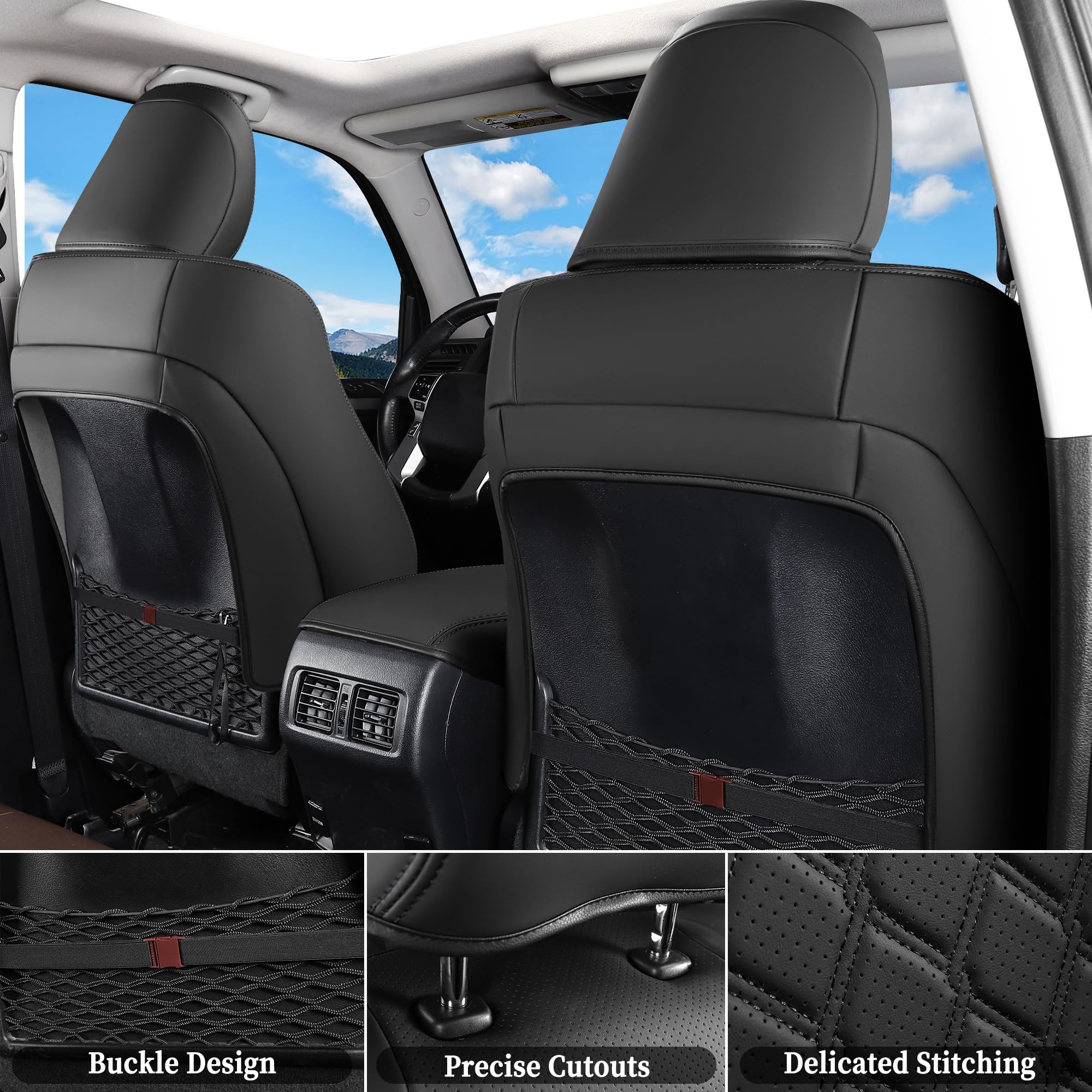 Huidasource Toyota 4Runner Seat Covers Full Set, Waterproof Faux ...