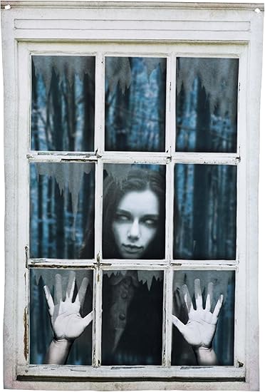 Amazon.com: Fun Costumes 47" Halloween Scary Ghost Window Cover Prop ...