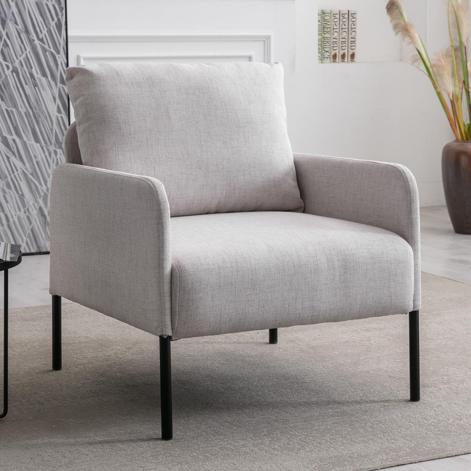 chairus 1 Seater Settee Modern Linen Loveseat Sofa Upholstered Living ...