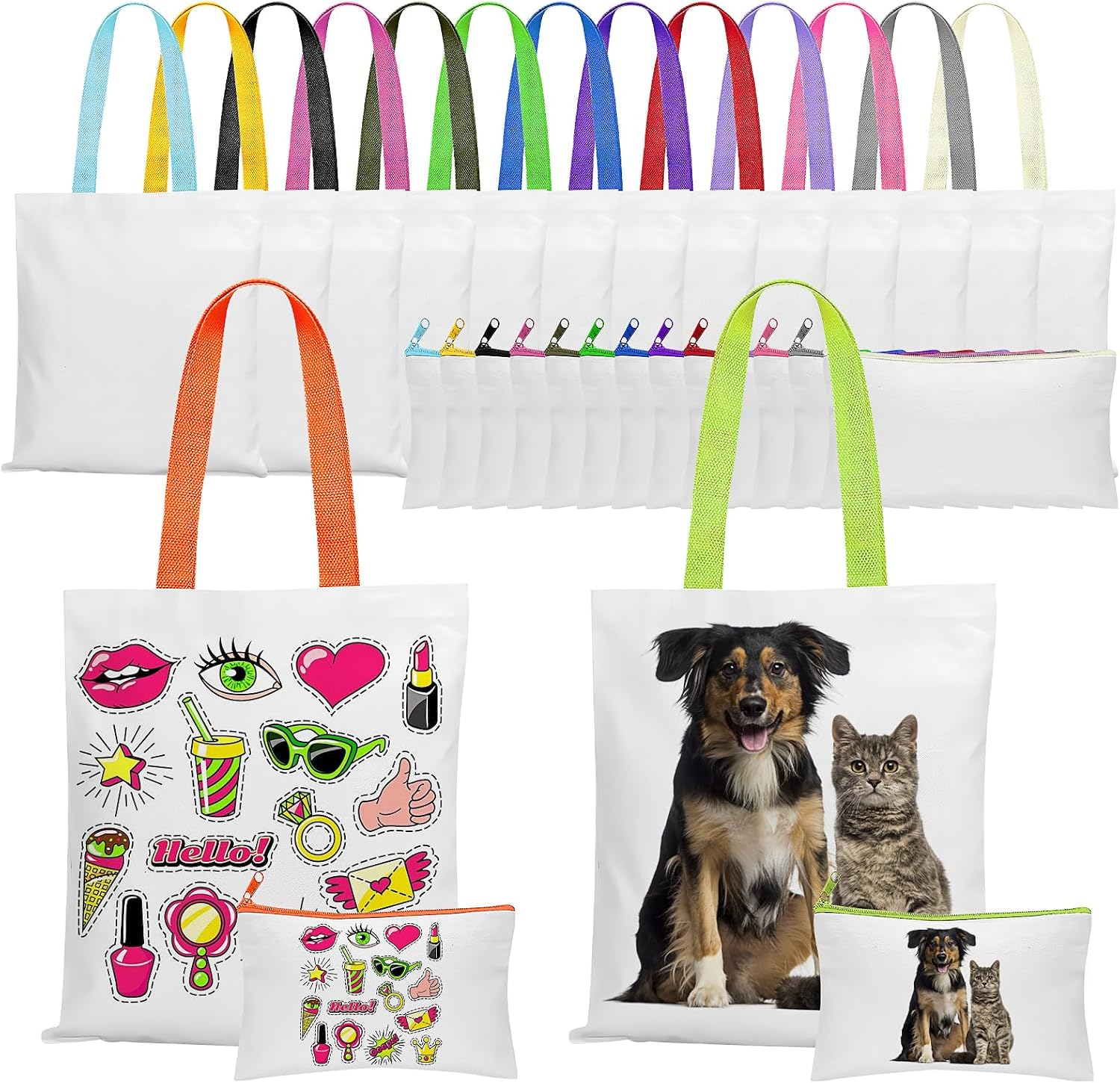 30 Pack Sublimation Blanks Bags, Reusable Sublimation Tote Bags Screen ...