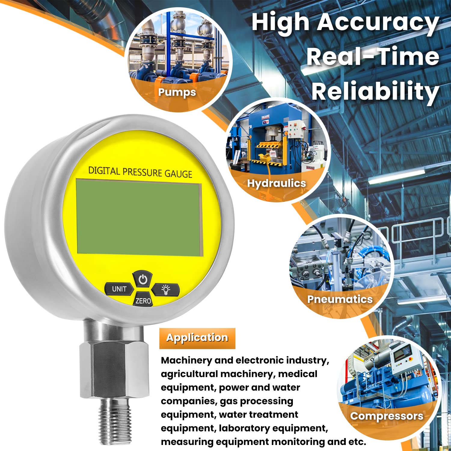 Snapklik.com : 10000PSI Digital Hydraulic Pressure Gauge Pressure ...