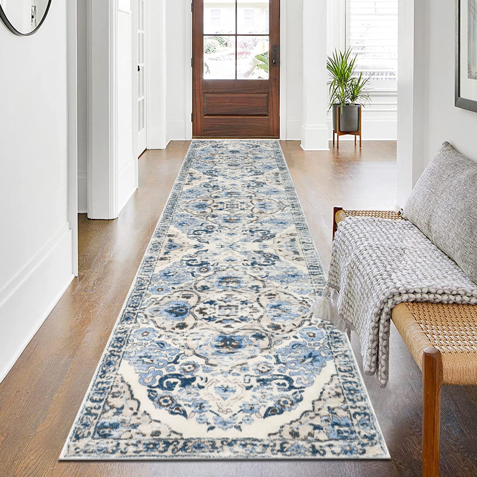 Enyhom Runner Rug for Entryway, 60 x 305 cm Non-slip Washable Hallway ...