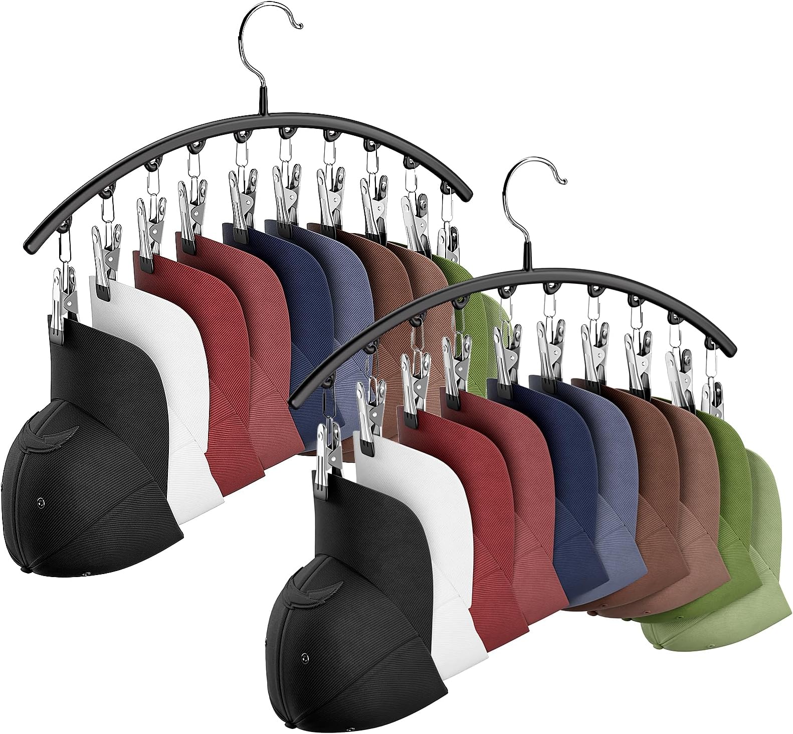 Amazon.com: Beveetio Pull Out Hat Hangers For Closet, Hat Racks With 10 ...
