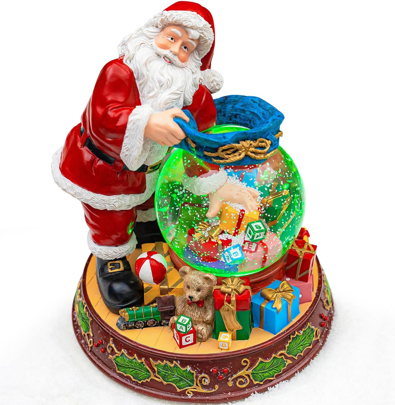 Amazon.com: Santa Claus Christmas Train Snow Globe Decoration with ...