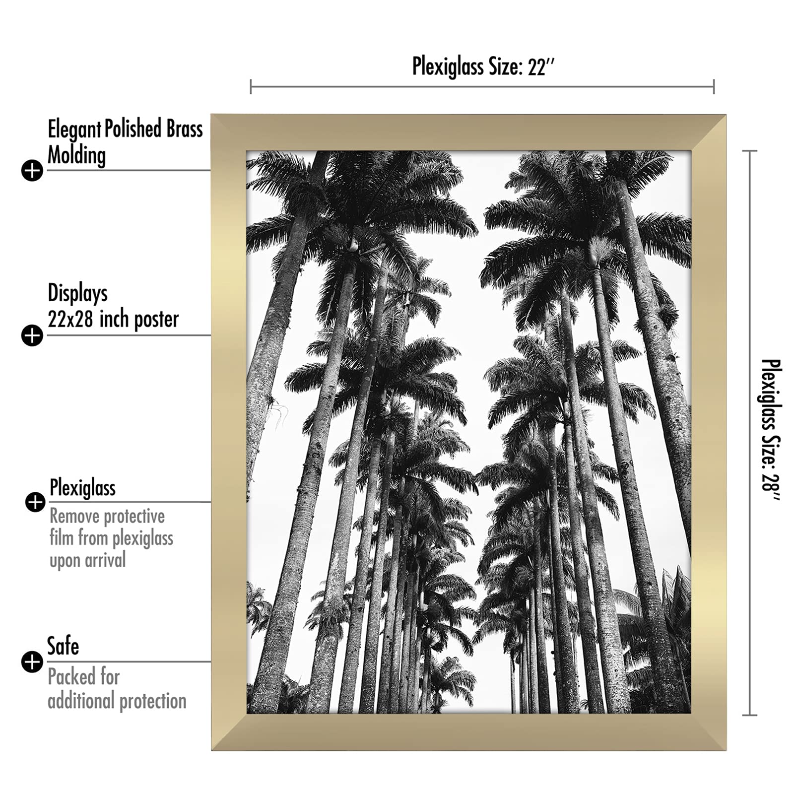 Snapklik.com : Americanflat 22x28 Poster Frame In Gold - Composite Wood