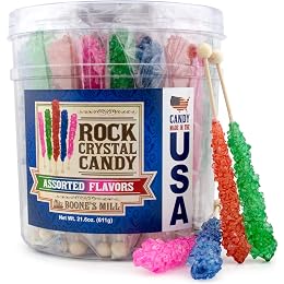 Amazon.com : Extra Large Rock Candy Sticks: 36 White Crystal Rock Candy ...