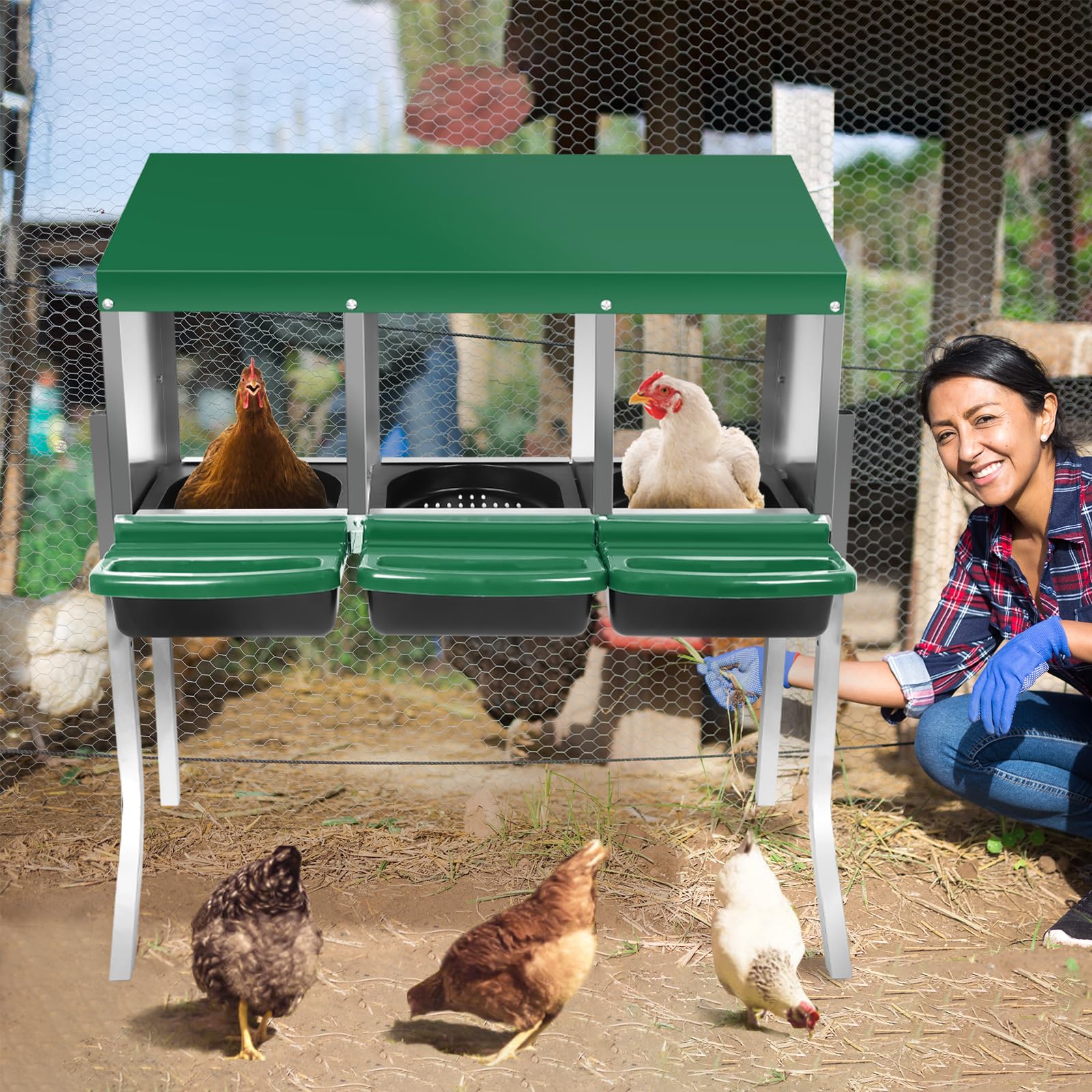 Chicken Nesting Boxes - 3 Hole Nesting Boxes for Laying Eggs ...