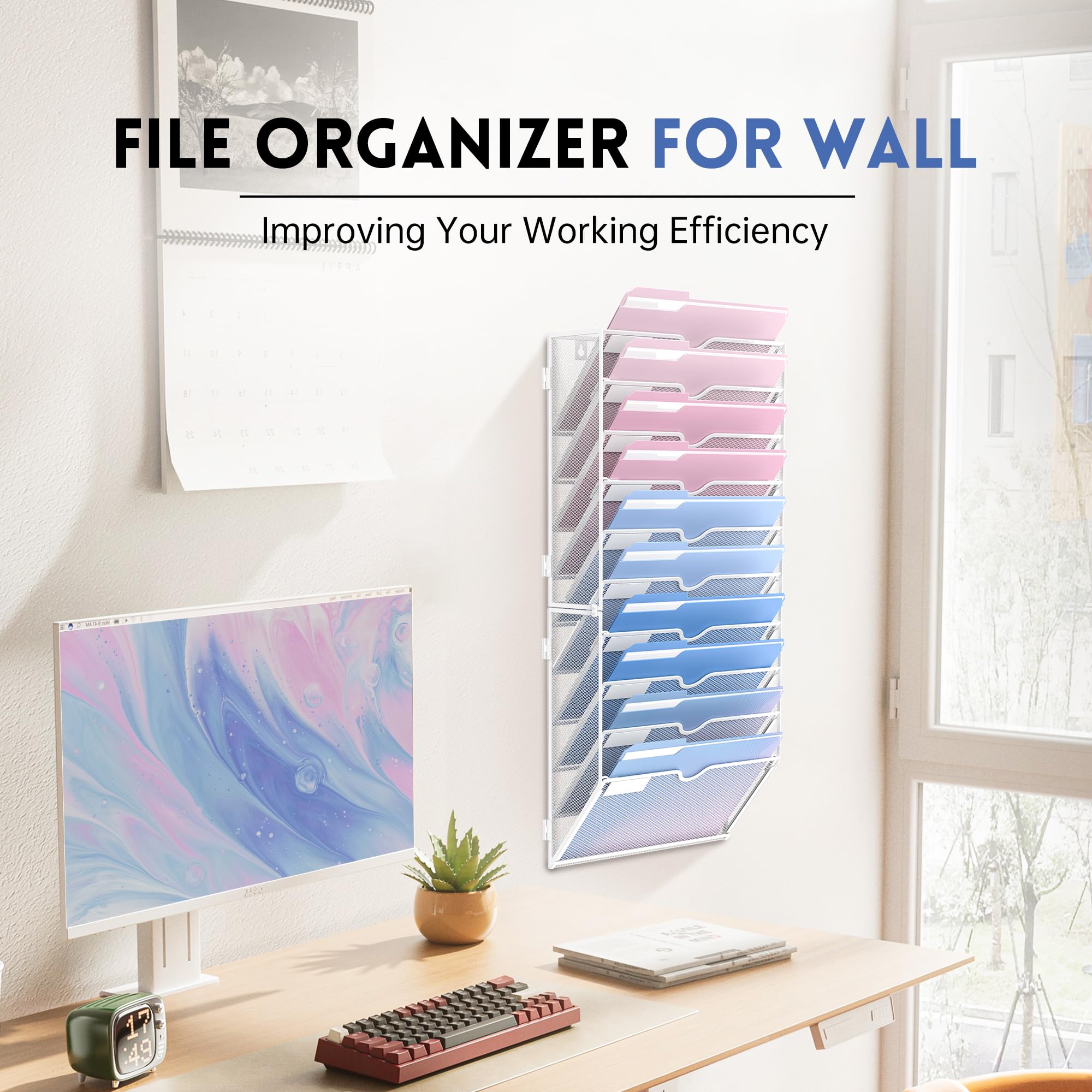 Snapklik.com : Wall File Organizer, 10 Tier Hanging File Organizer ...