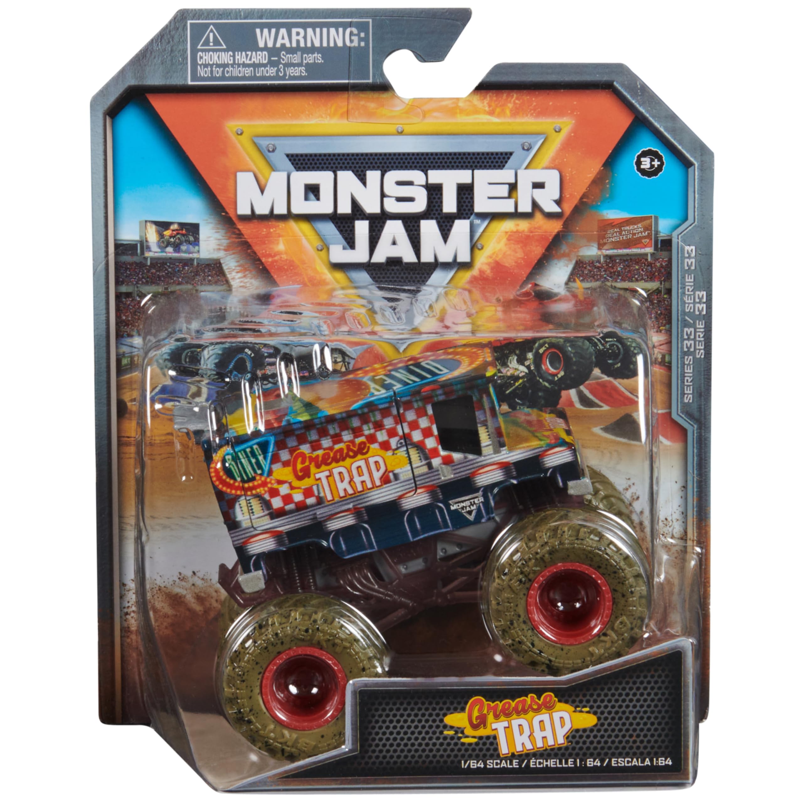 Amazon.com: Monster Jam, Official Grease Trap Monster Truck, Die-Cast ...