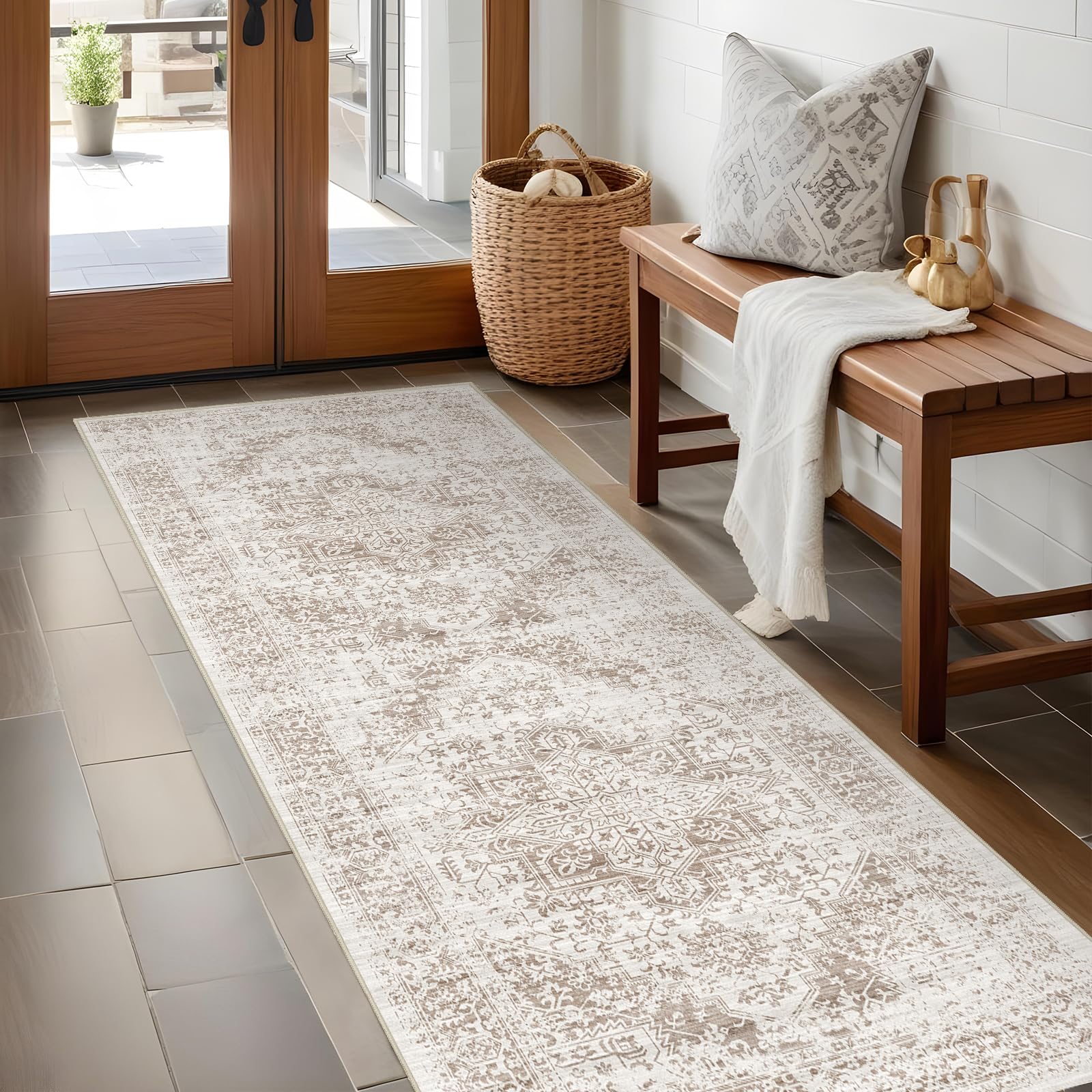 Amazon.com: EISUROM Hallway 2x5 Runner Rug - Vintage Non-Slip Long Rug ...