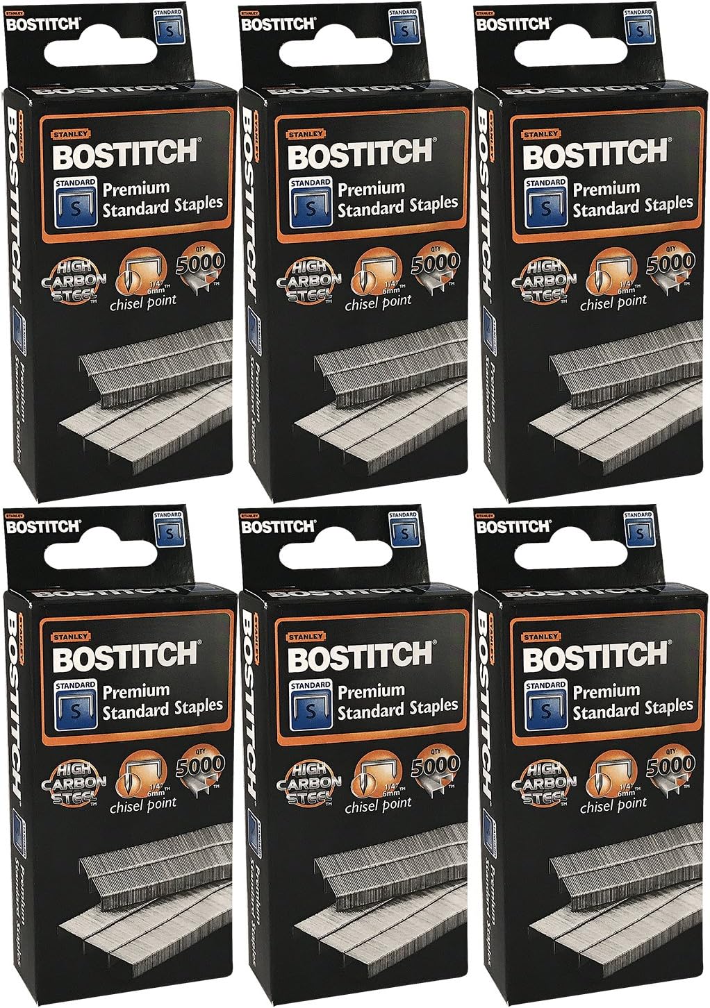 Amazon | Stanley Bostitchプレミアム標準Staples、1 / 4 "6 mm、高炭素鋼、Chisel Point ...