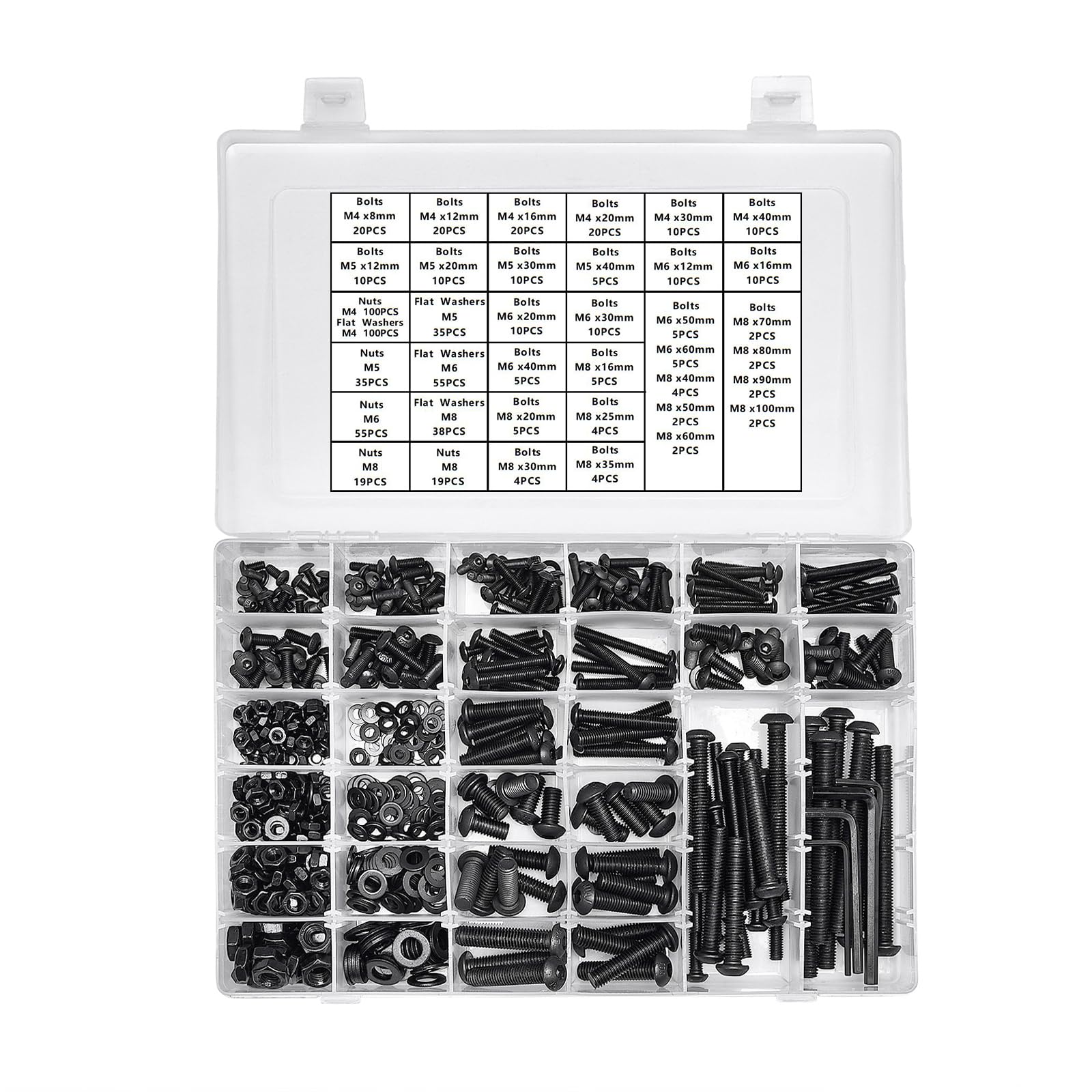 PGMJ 688Pcs 12.9 Grade Alloy Steel Metric Screw Assortment M4 M5 M6 M8 ...