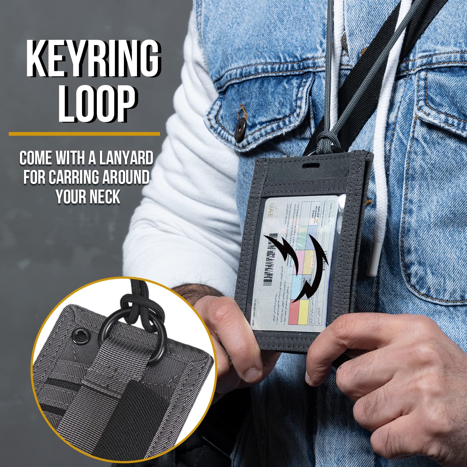 Snapklik.com : OneTigris Tactical ID Card Holder Hook & Loop Patch ...
