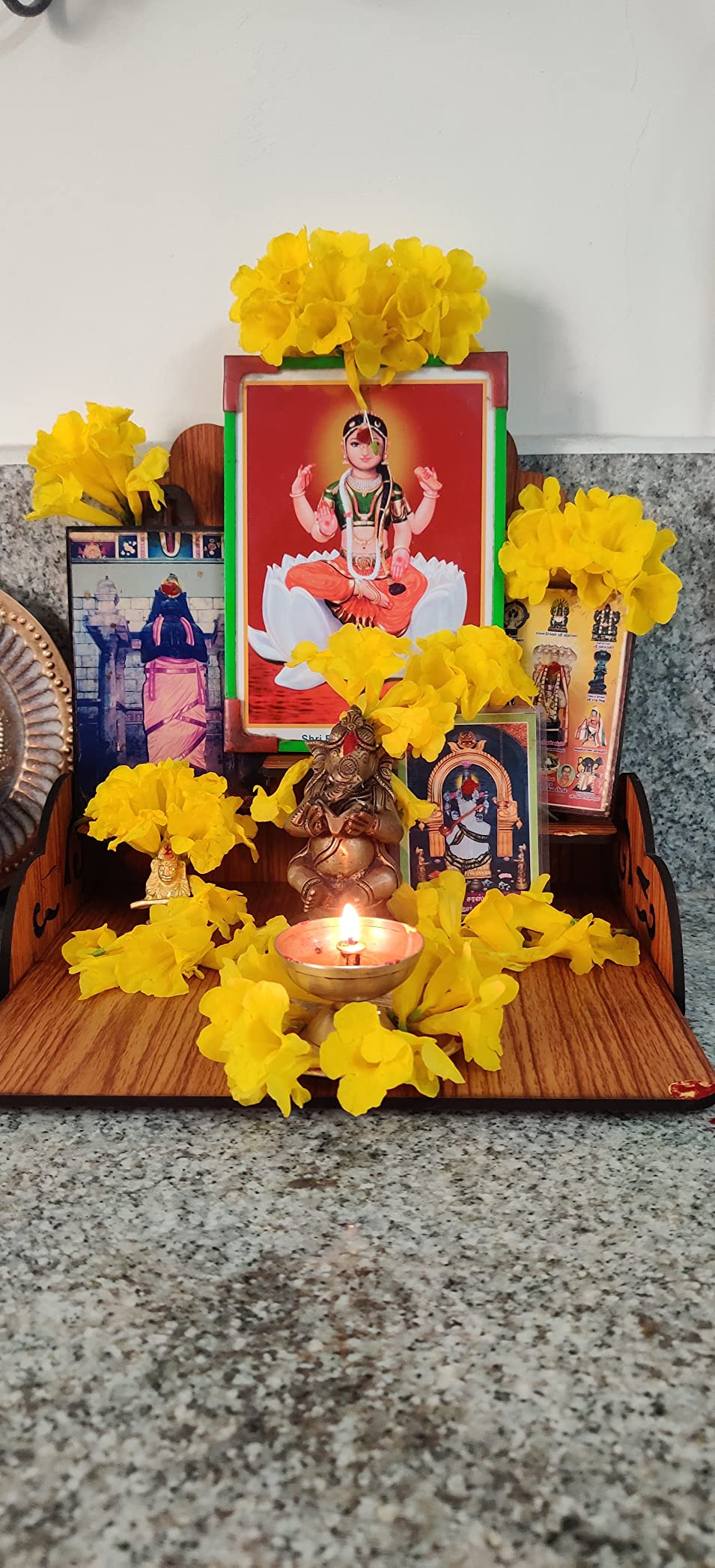 PRIMEFAIR Wooden Wall Mounted Hanging Puja Temple Wood God Stand for ...