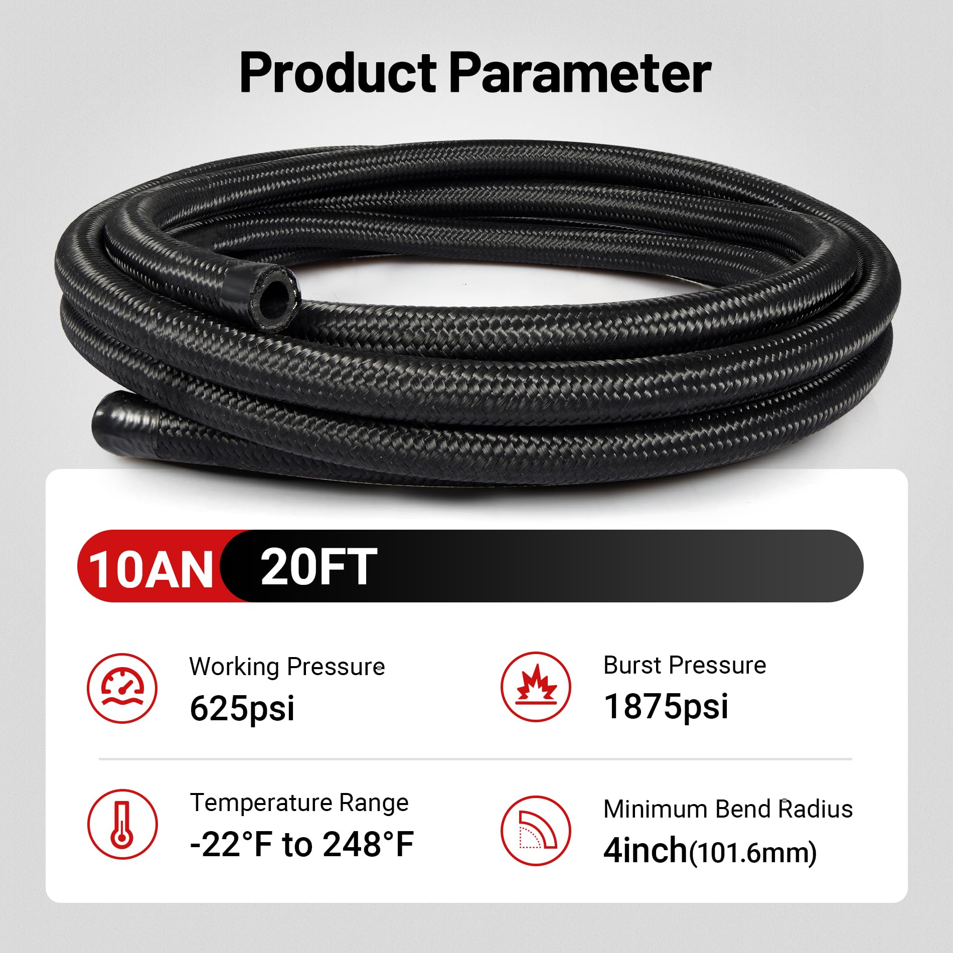 Snapklik.com : 10AN Fuel Line Kit, 10AN Nylon Braided Fuel Line Hose ...