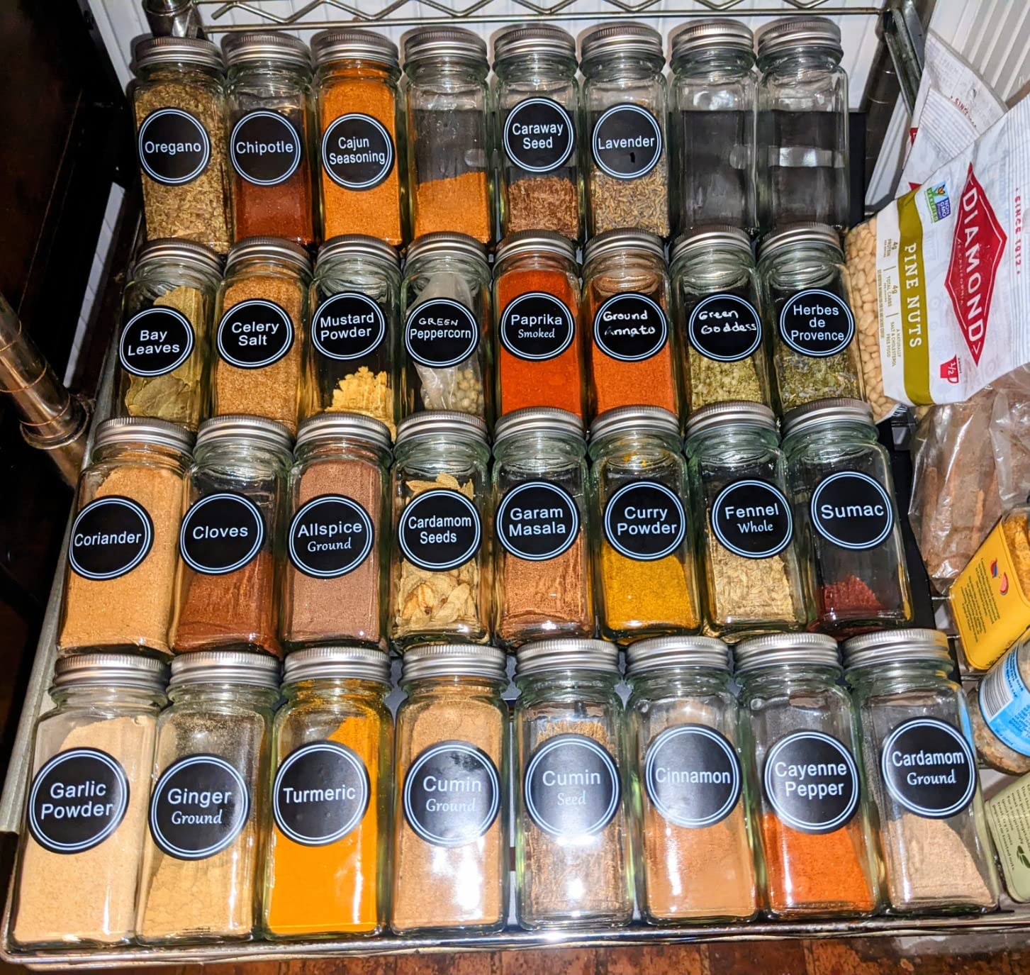 $13/mo - Finance SpaceAid Spice Drawer Organizer with 44 Spice Jars ...