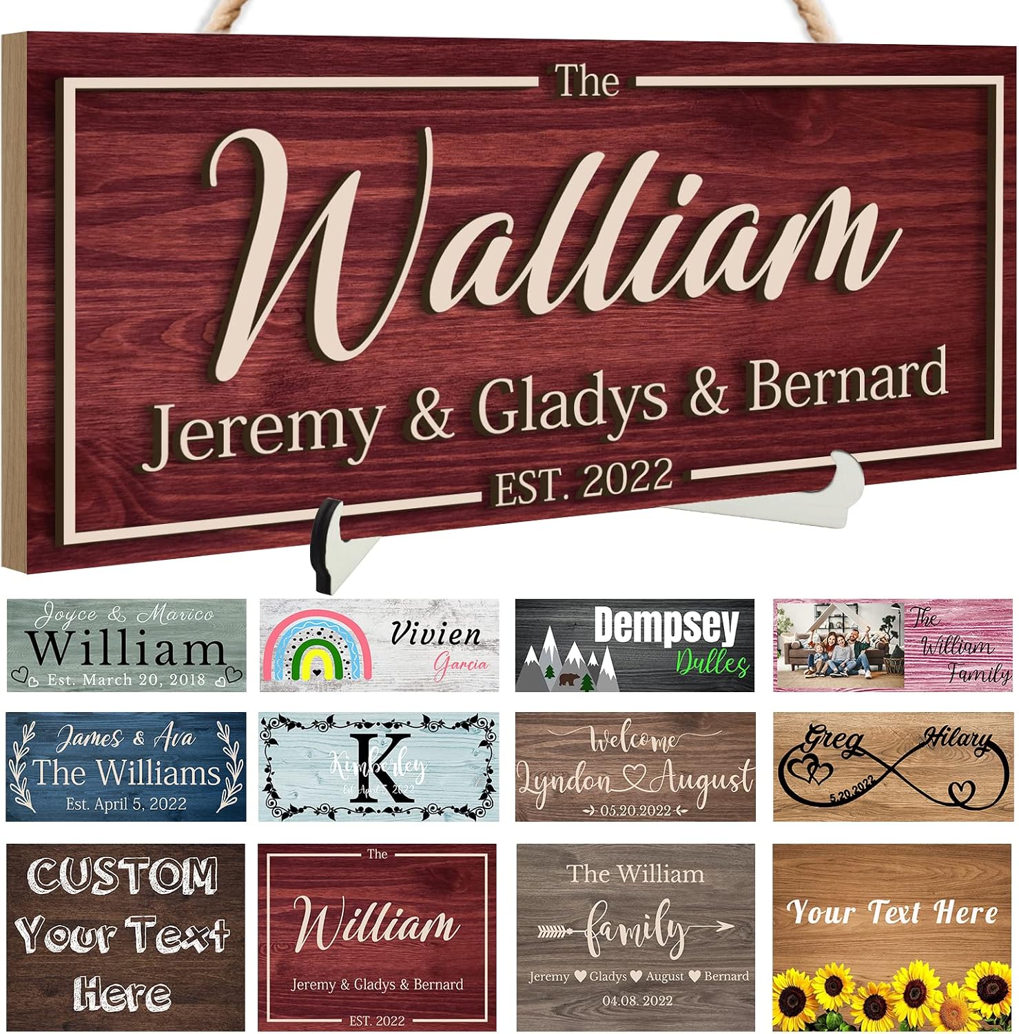 Amazon.com: Personalized Wood Signs for Home Decor Custom 3D Signs ...