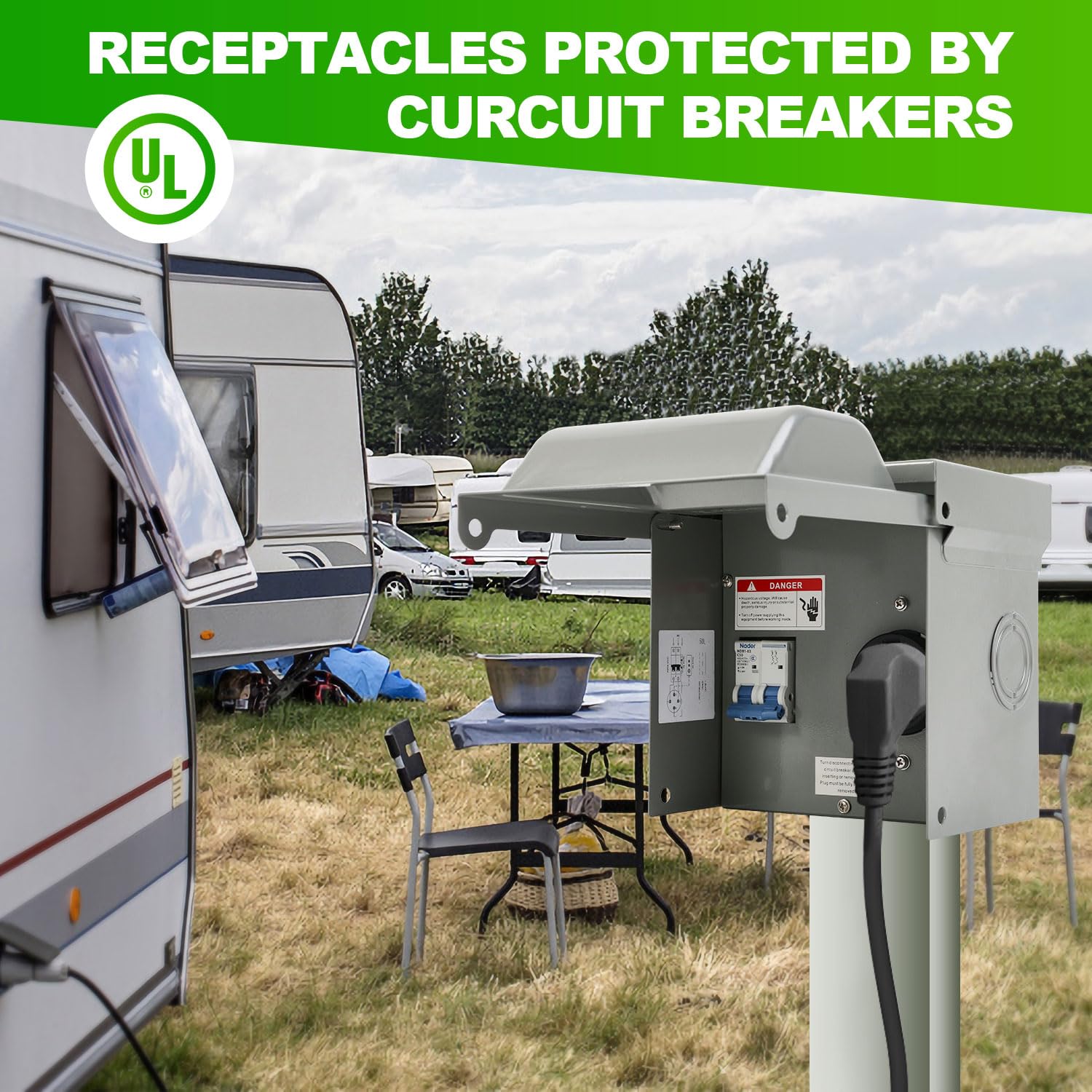 Snapklik.com : Kinchoix Temporary Power Outlet Panel, RV Electrical 50 ...