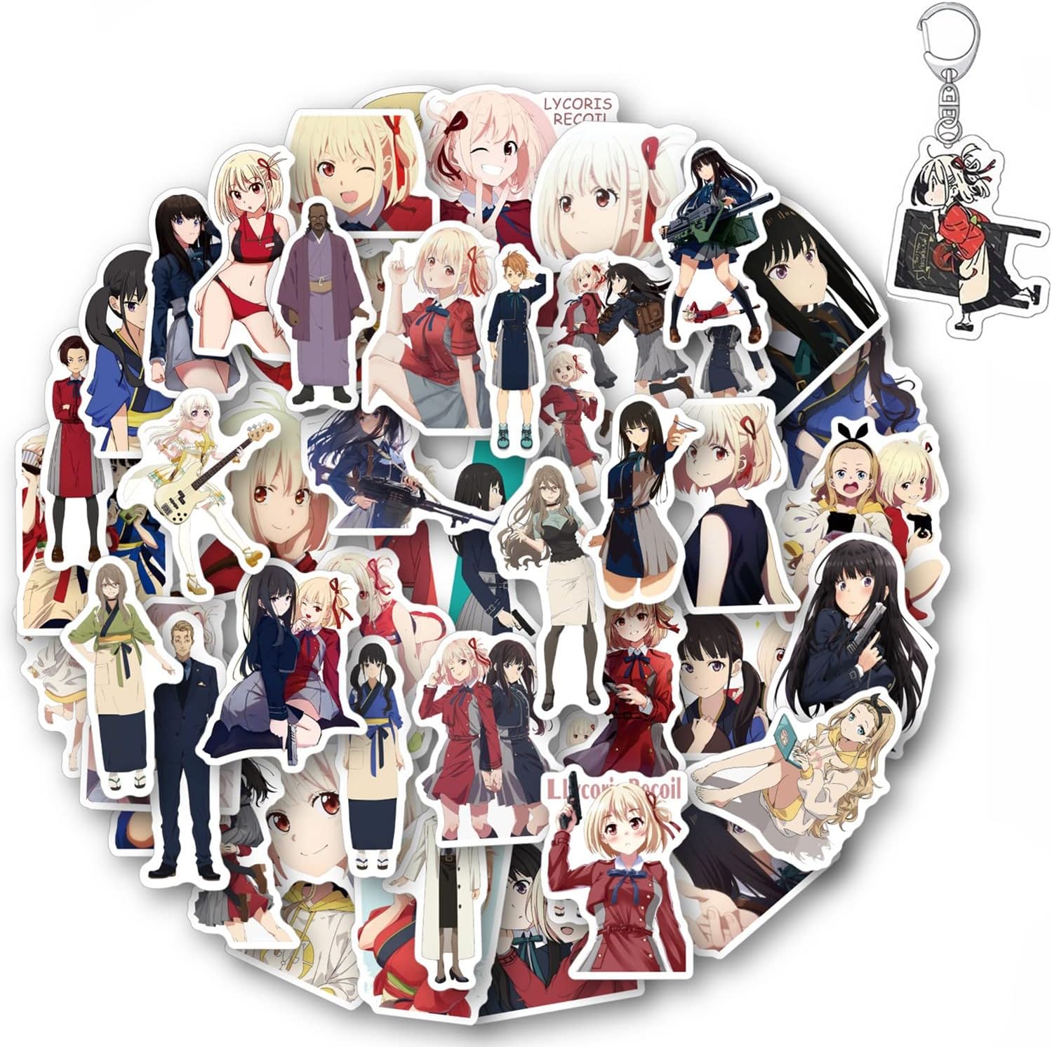 Amazon.co.jp: Lycoris Recoil Stickers, Set of 50, Nakahara, Nakahara ...