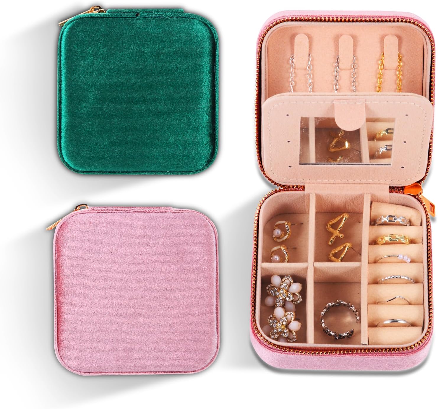 Amazon.com: HMTIY 2-Pack Travel Jewelry Case - Small Jewelry Case ...