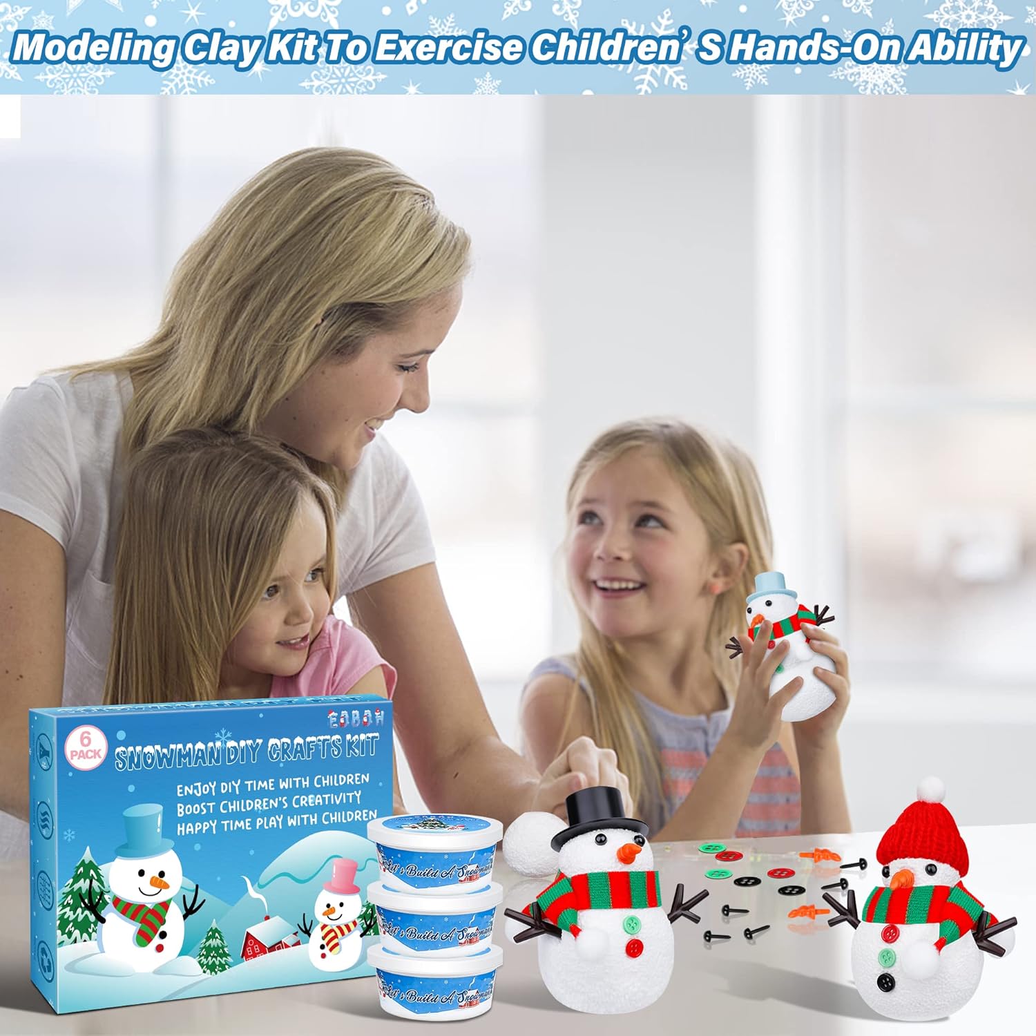 Paquete de 6 kits de muñeco de nieve, manualidades de Navidad para ...