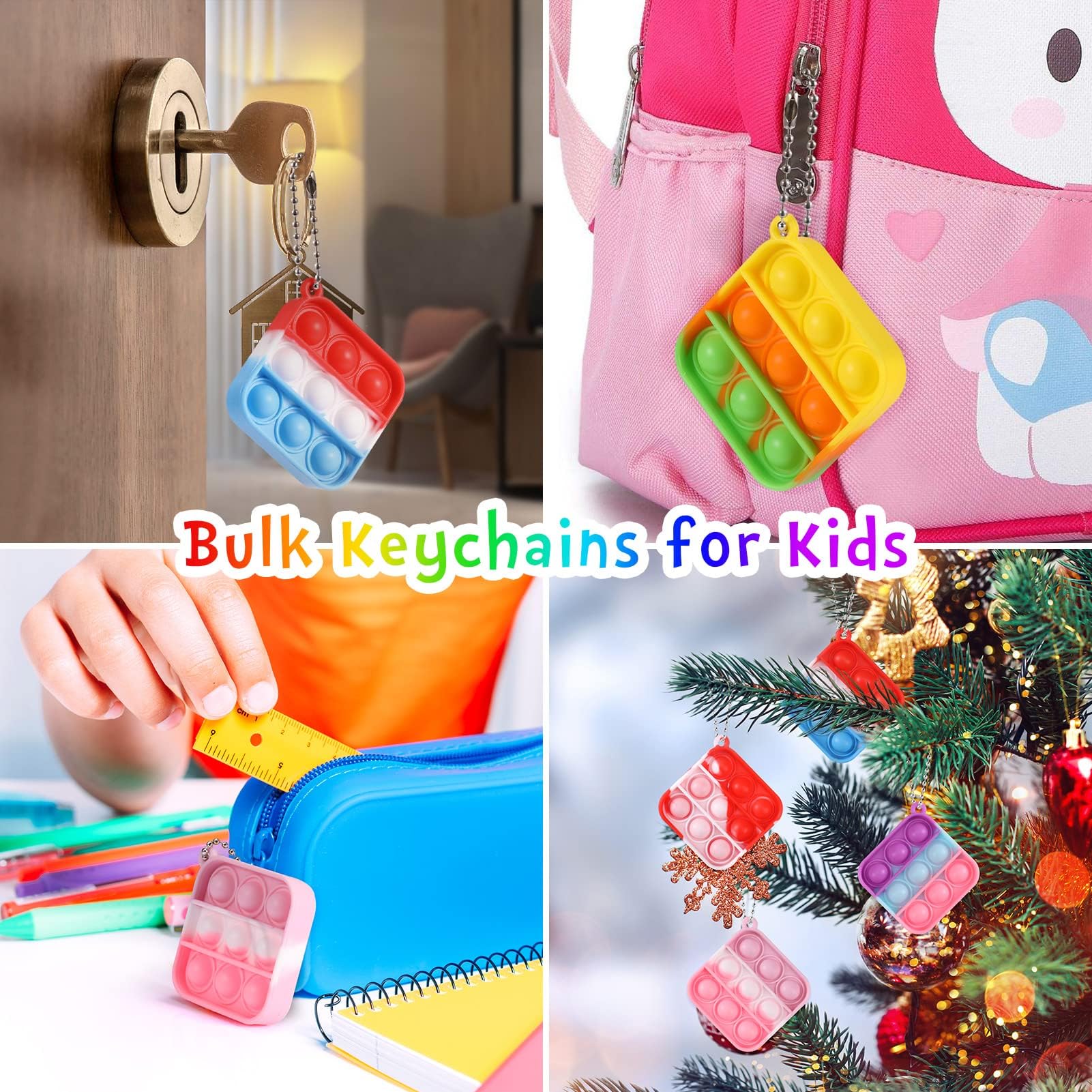 Mini Fidget Toy Pack 22PC Mini Pop Fidget Keychain Toys - Bubble Push ...