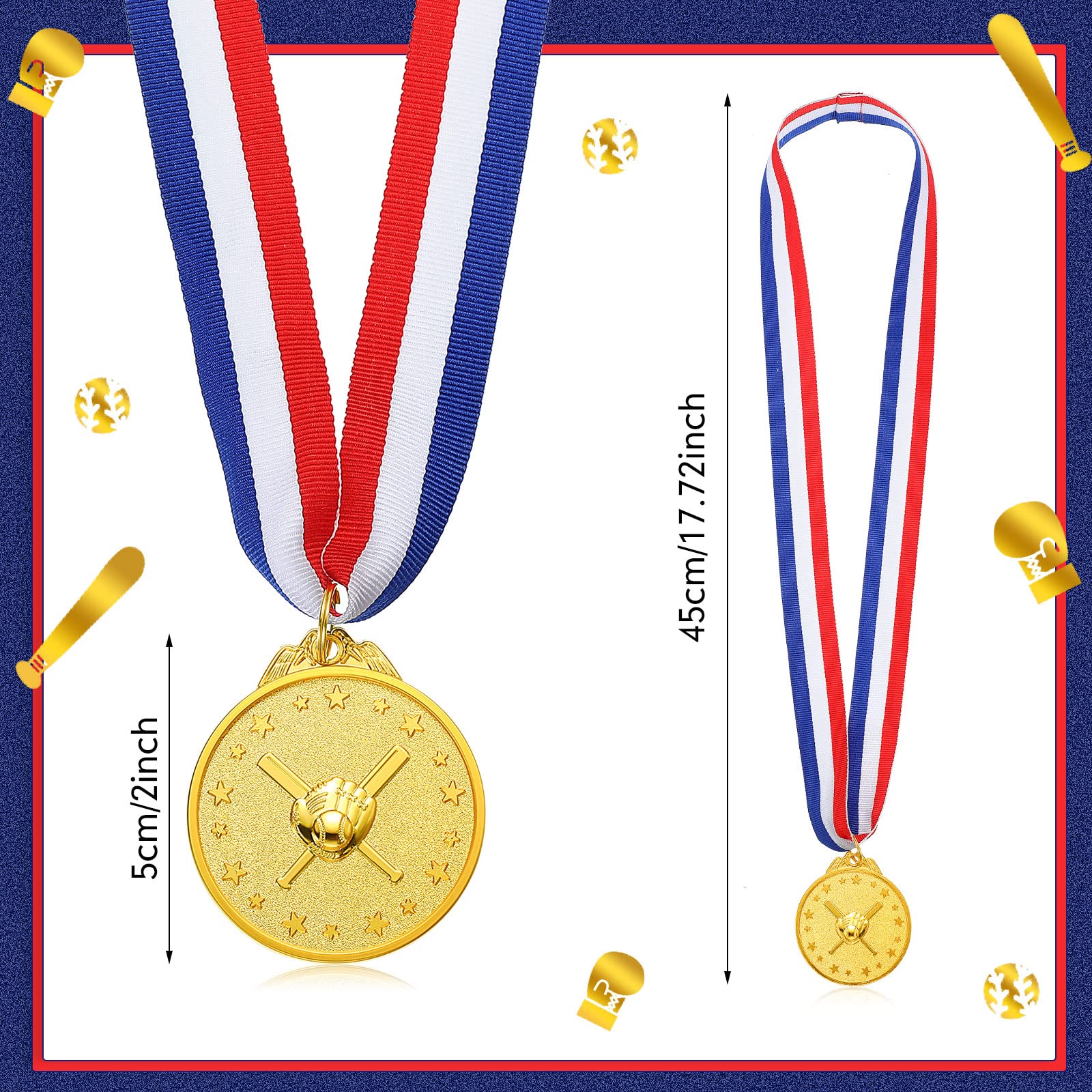 Quelay 30 Pcs 2'' Gold Medals For Awards,Winner Encourage Team ...
