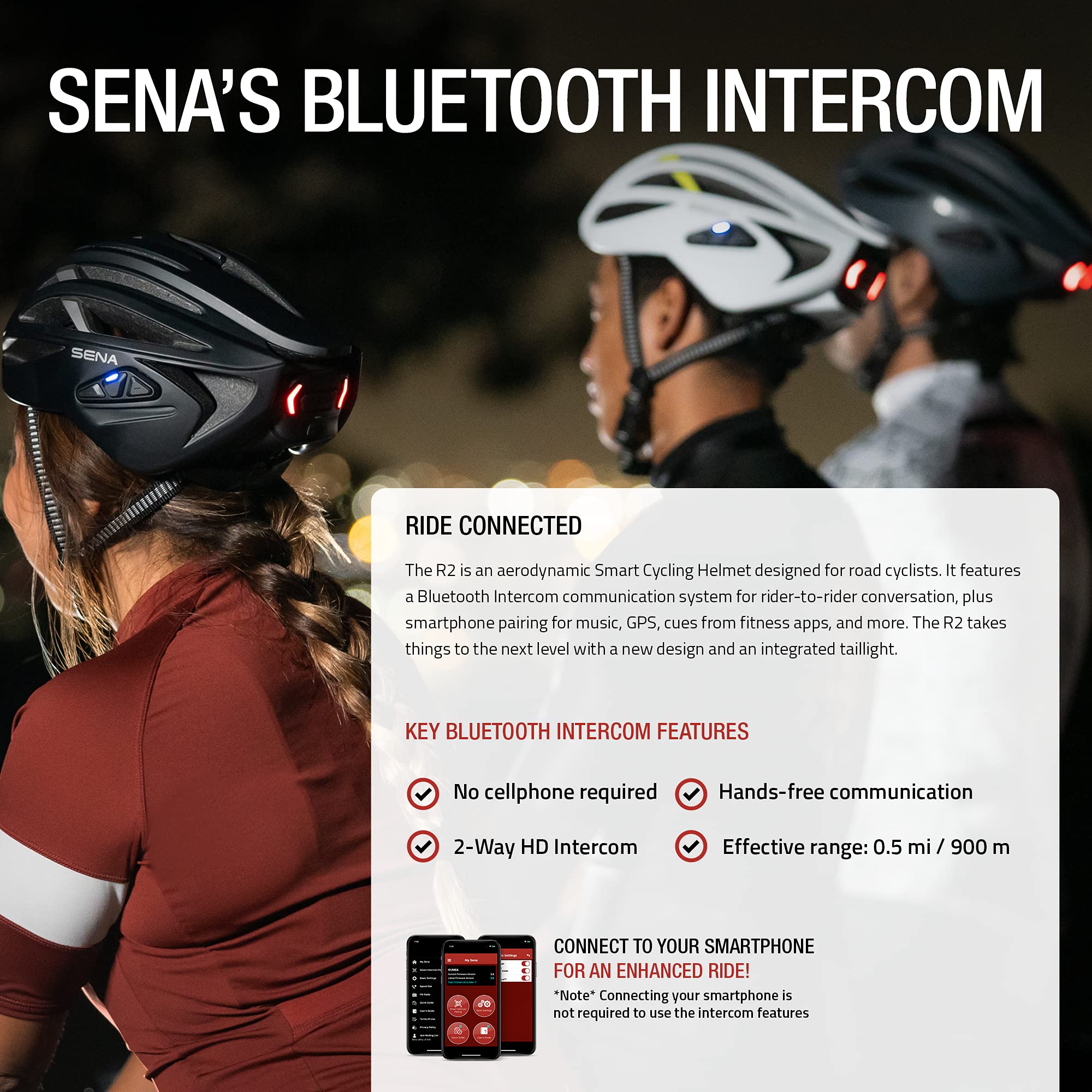 Snapklik.com : Sena R2 Road Cycling Smart Bluetooth Helmet