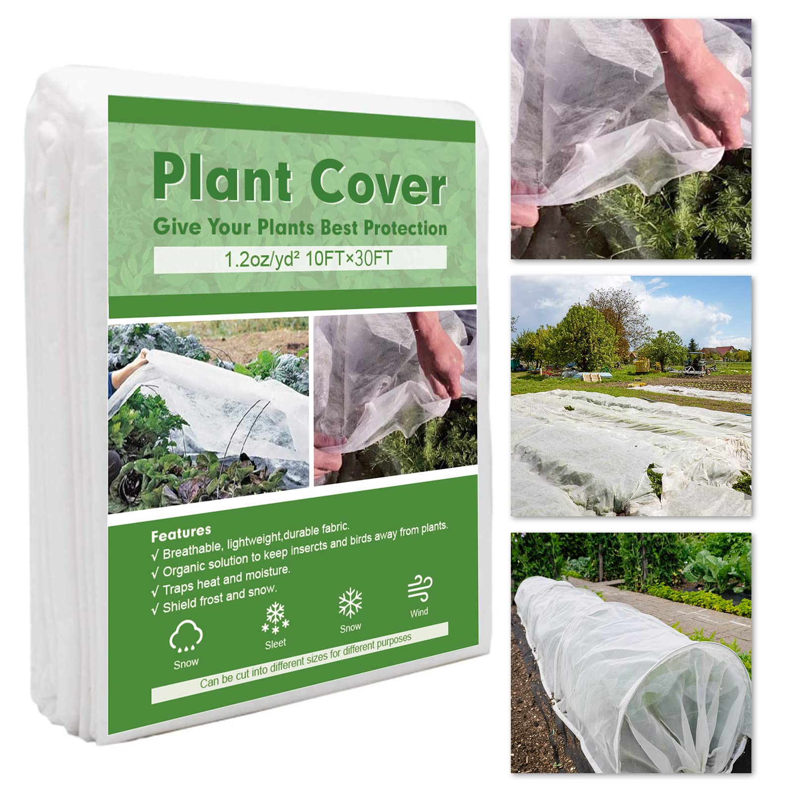 Garmeinea Plant Covers Freeze Protection 10 ft x 30 ft 1.2 oz/yd² ...