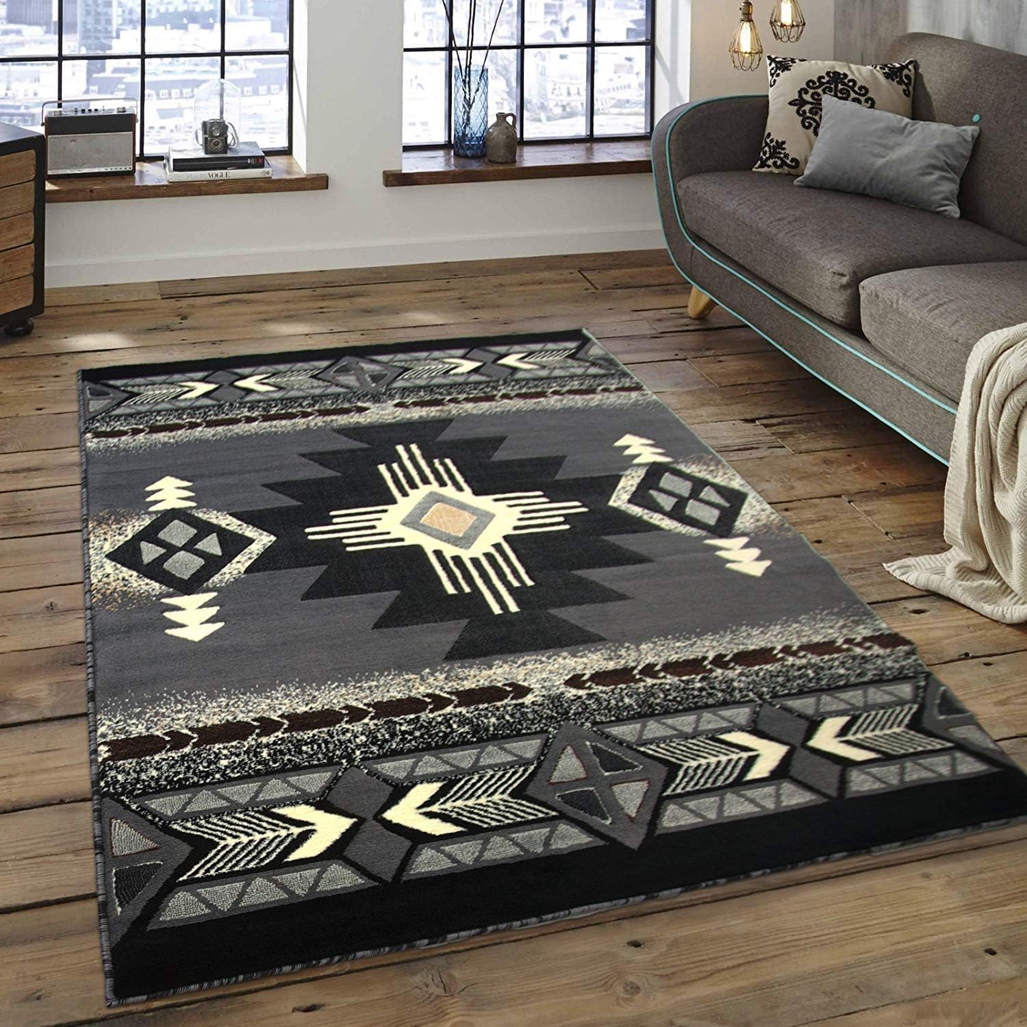 Amazon.com: South West Native American Area Rug Design C318 Sage Green ...