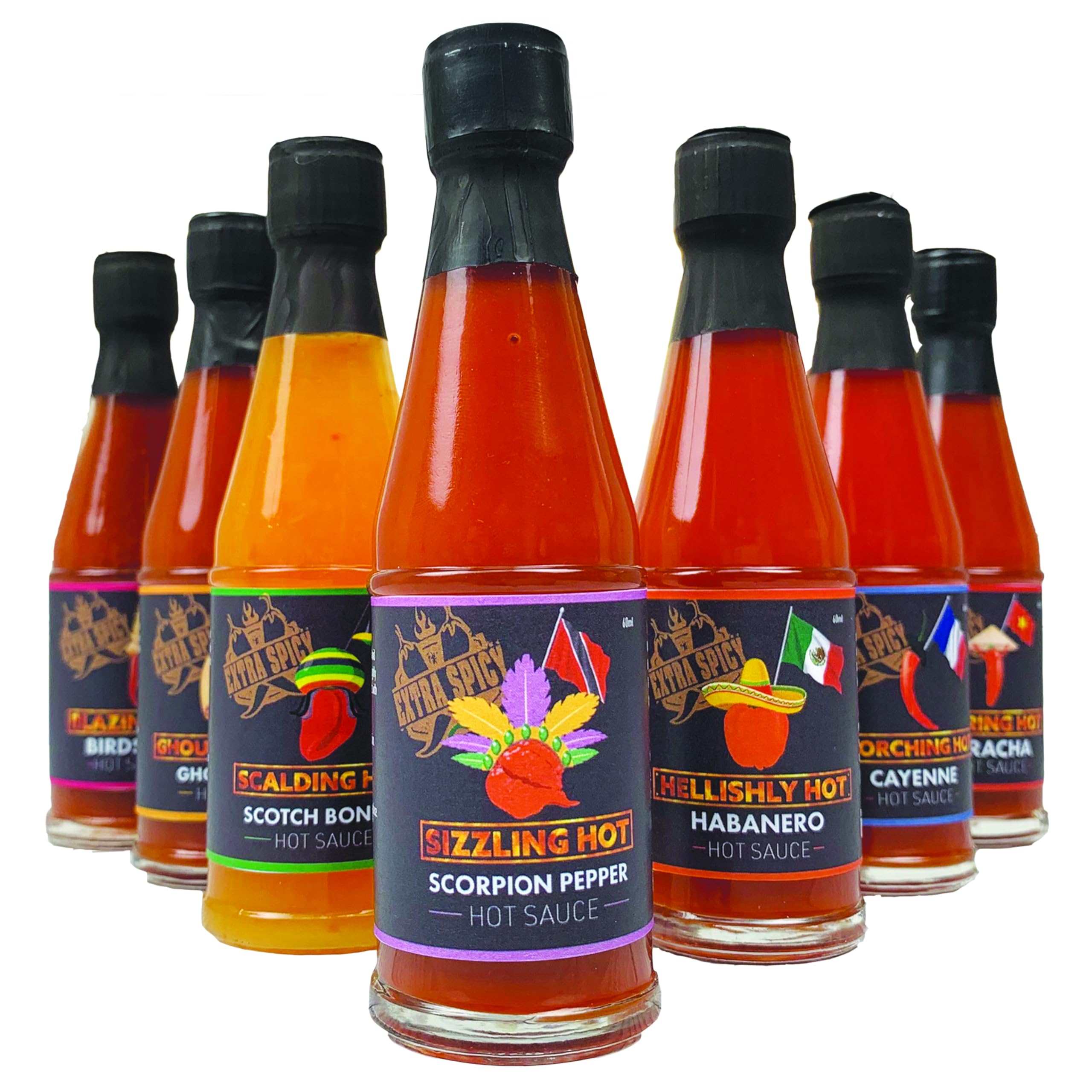 Treat Factory Chilli Traveller 7 Bottle World Chilli Peppers Hot Sauce ...