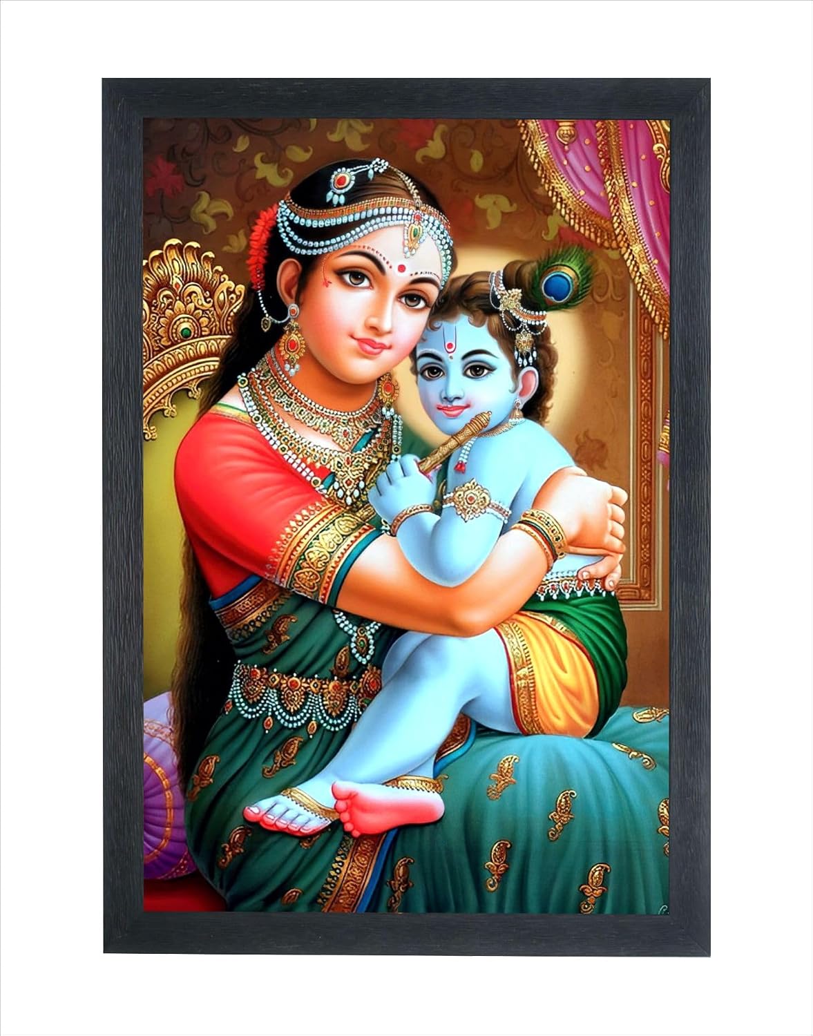 Chitransh Krishna with Yashoda Wall Mounted Painting (14x20 inches ...
