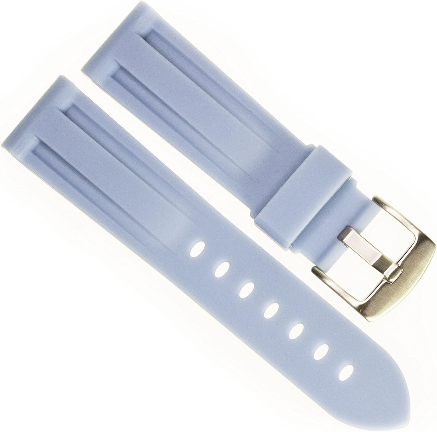 Vintage.G New 22mm Soft Rubber Strap Sky Blue Diver Watch Band fits ...