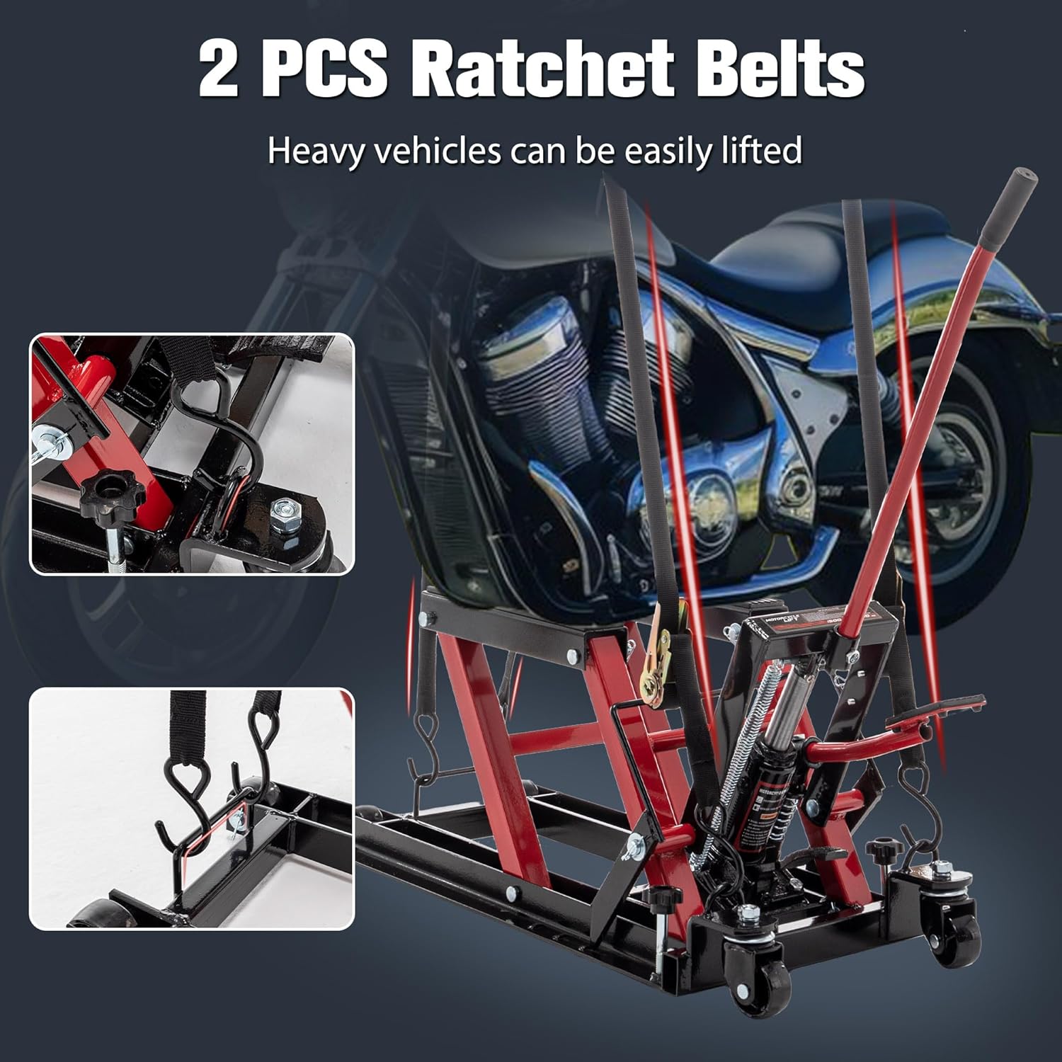 Hydraulic Motorcycle Lift Jack Stand: 1500 LBS Capacity ATV Scissor ...