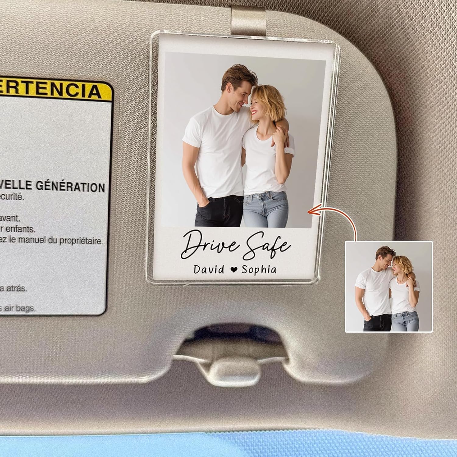 Amazon.com: Personalized visor clip photo frame，Custom Picture Holder ...