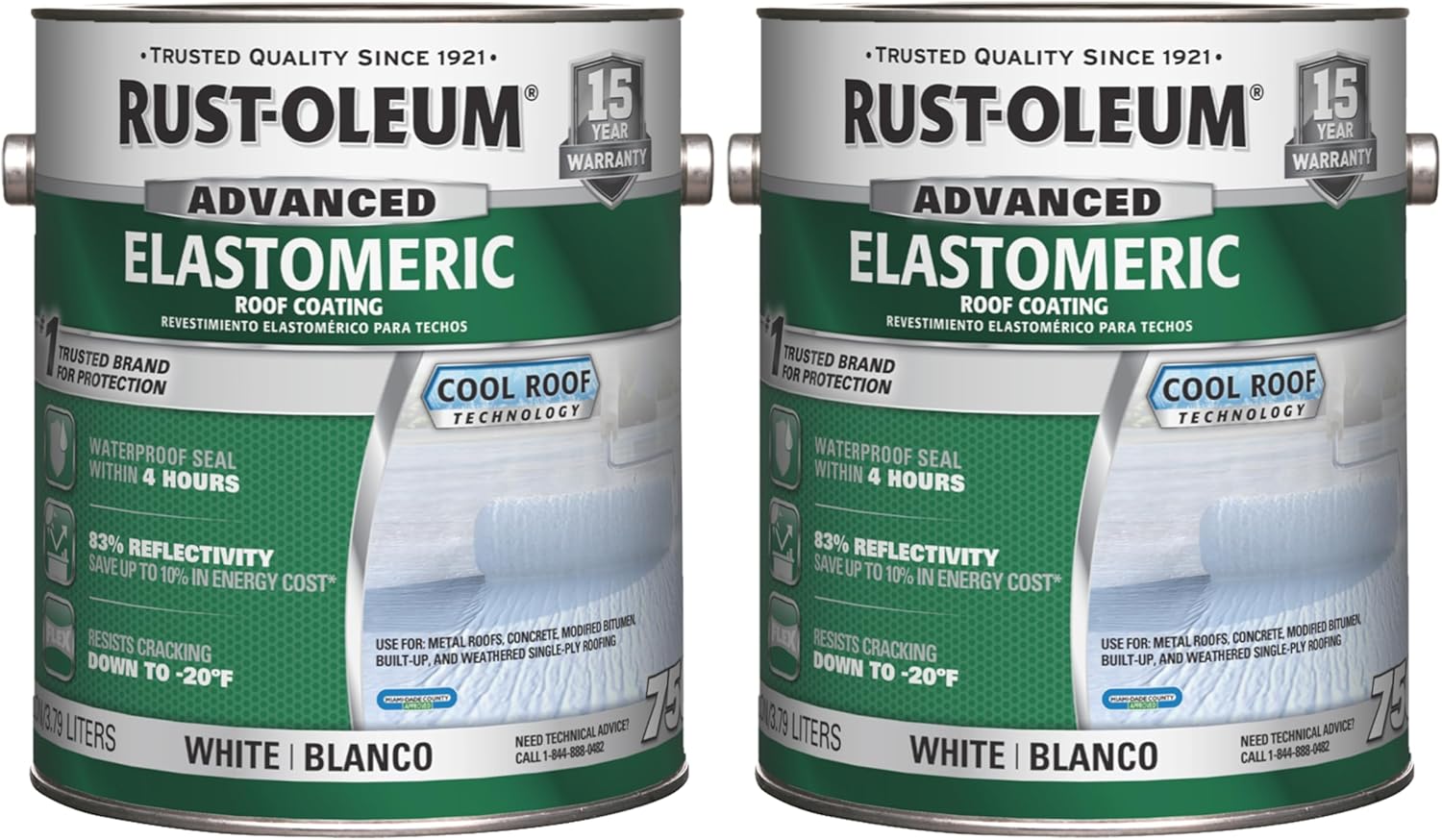Amazon.com: Rust-Oleum 750 Elastomeric Roof Coating, Gallon, White, 2 ...