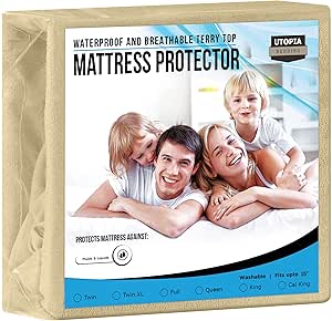 Amazon.com: Utopia Bedding Premium Waterproof Terry Mattress Protector ...