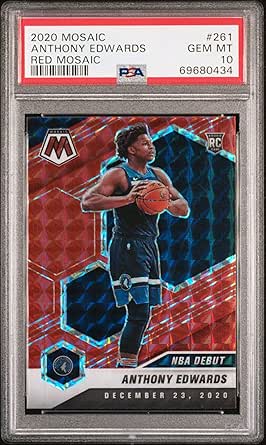 Amazon.com: Graded 2020-21 Panini Mosaic Anthony Edwards #261 Red Mosaic Rookie RC Basketball ...