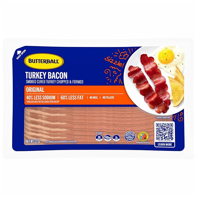 Amazon.com: Butterball, Turkey Bacon, 12 oz : Grocery & Gourmet Food