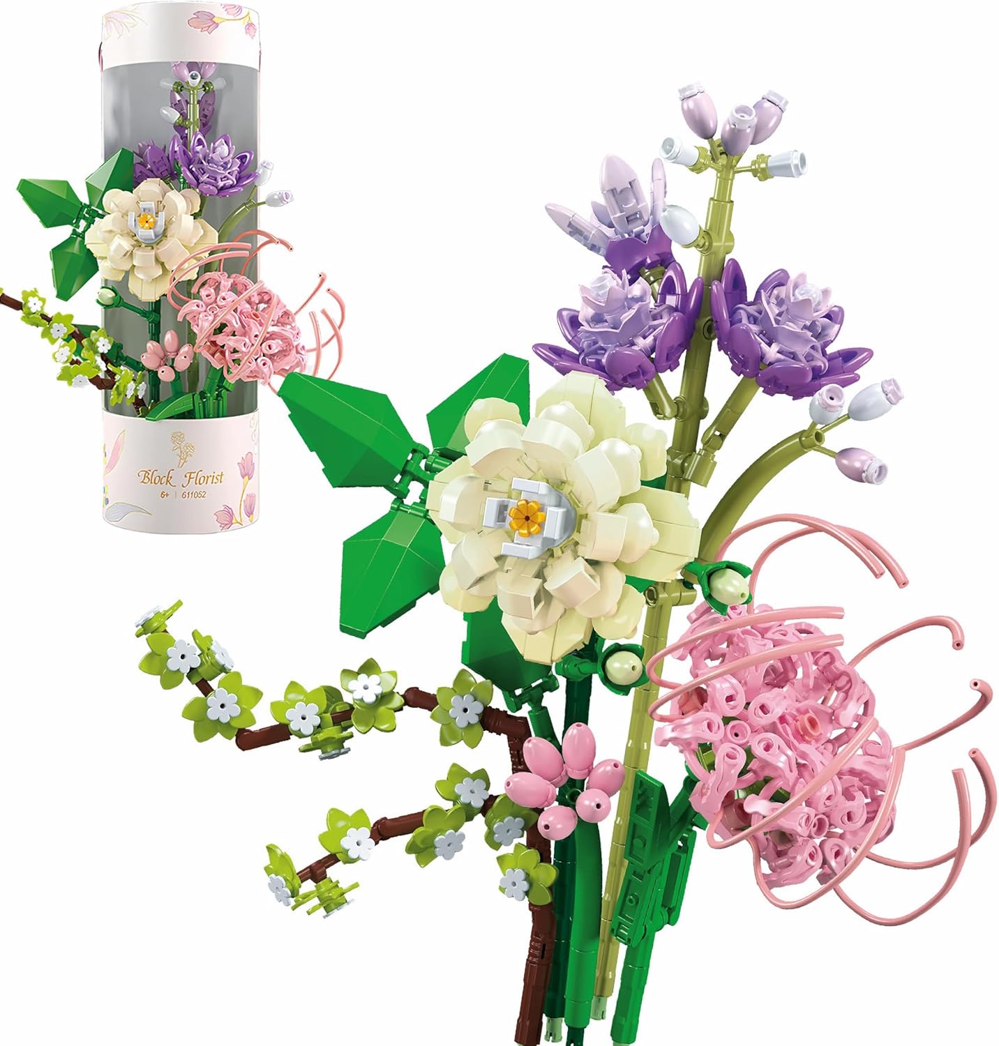 Amazon.co.jp: YuY LuoQI ユーヨ ロキ ブロック フラワーブーケ 花束 インテリア 造花 おしゃれ おもちゃ お レゴと互換性あり 誕生日 記念日 男の子 女の子 7歳 ...