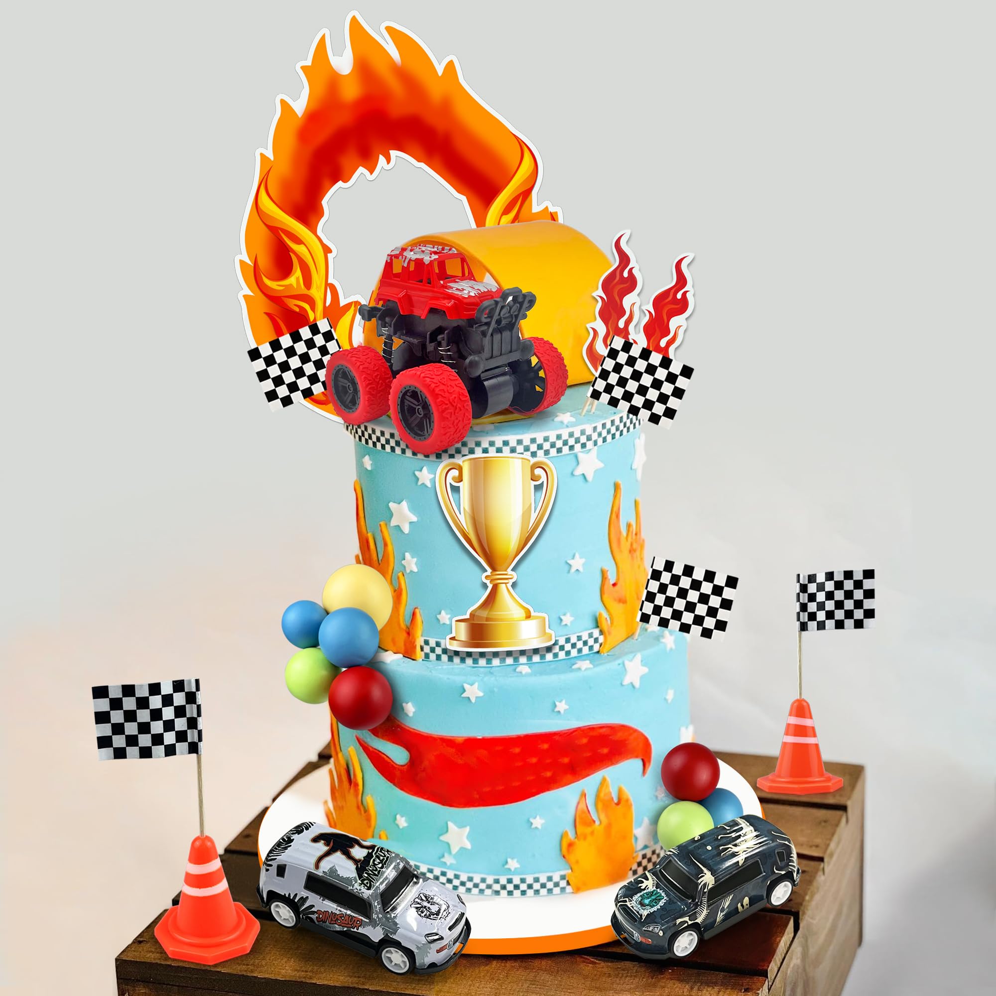 Snapklik.com : 30PCS Truck Cake Decorations Truck Cake Toppers Red Blue ...