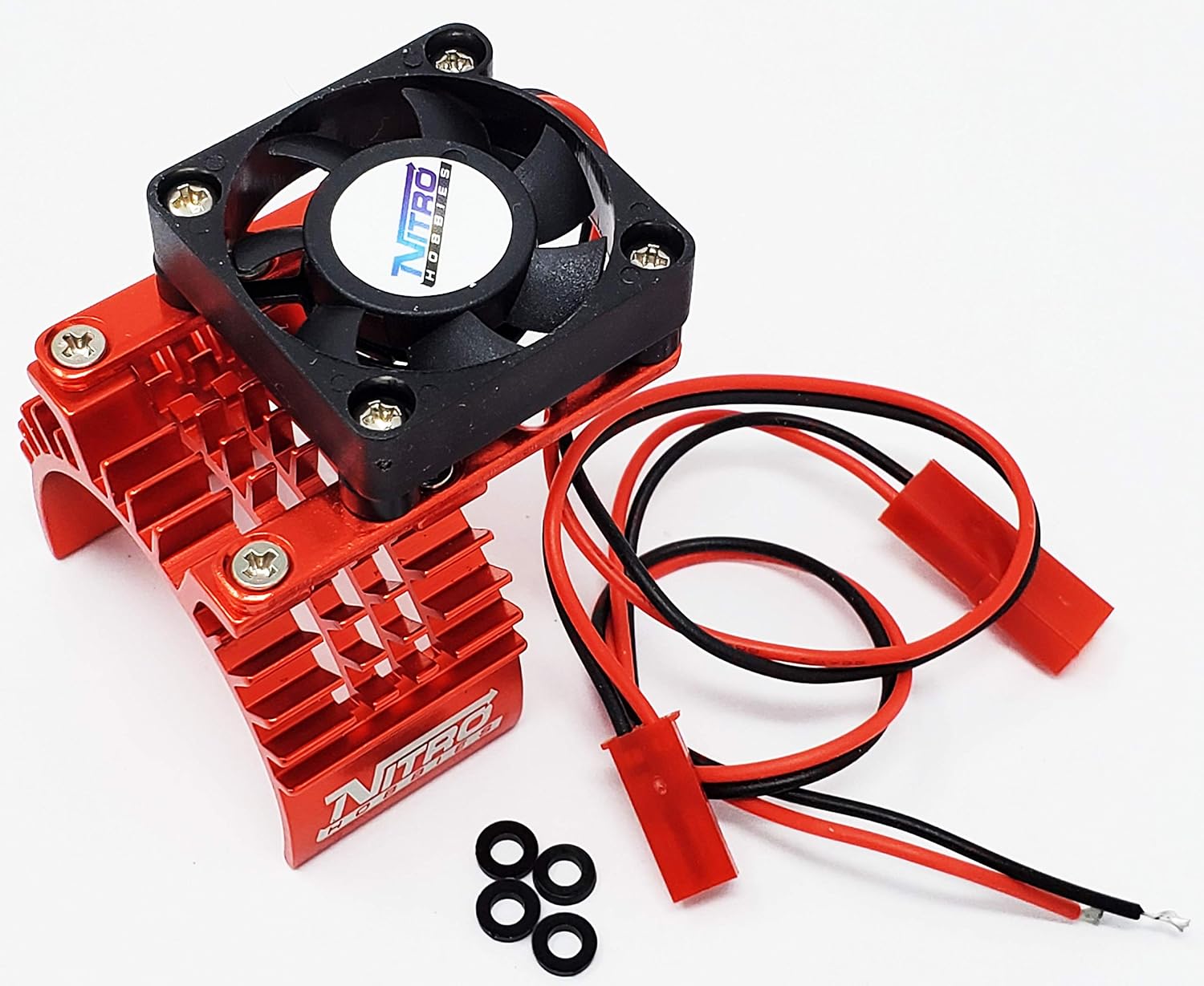 Nitro Hobbies Aluminum 540/550 Motor Heat Sink w/Cooling Fan Red ...