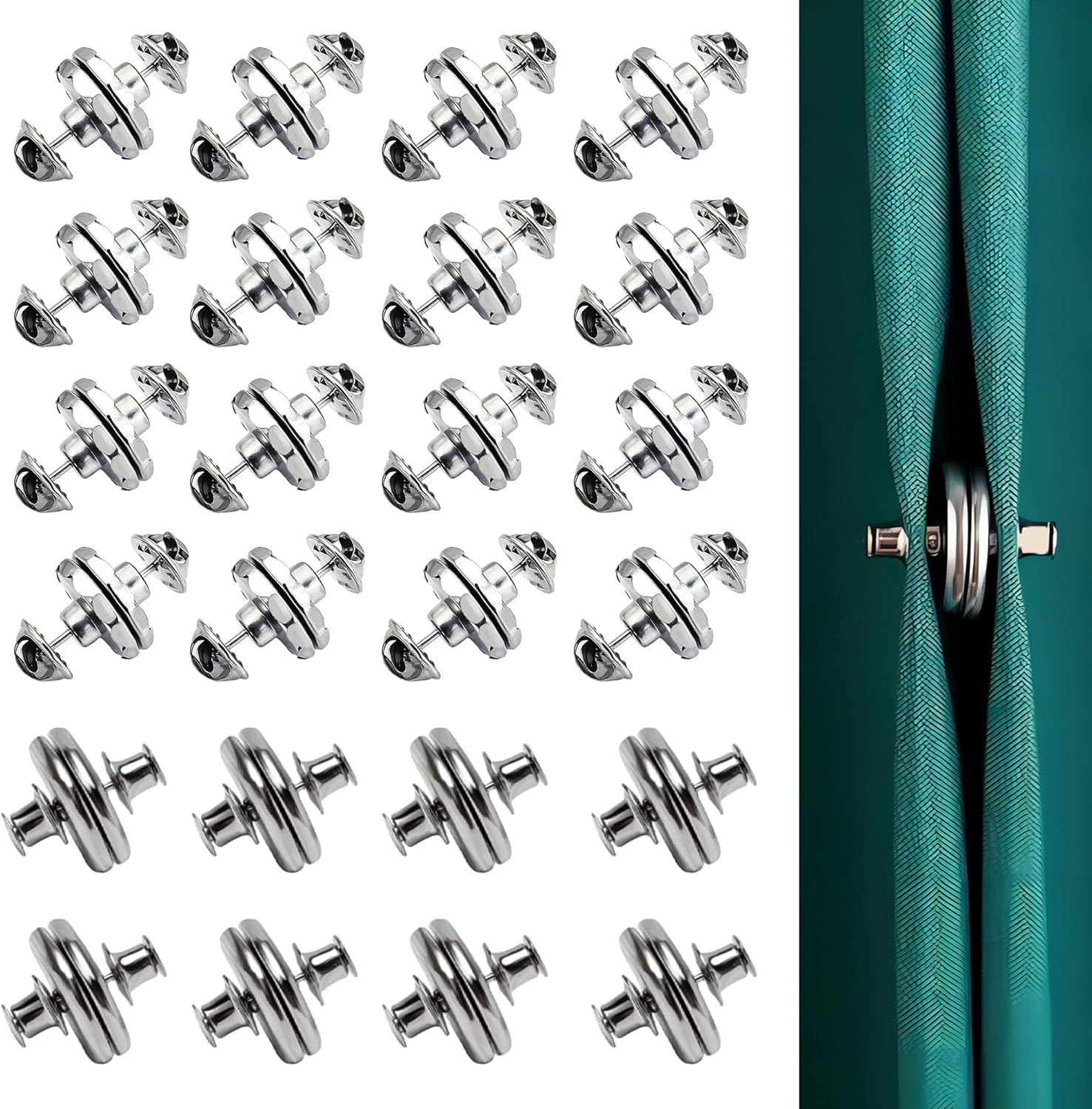 Amazon.com: Curtain Magnetic Closure - 24 Pairs Magnetic Curtain Clips ...