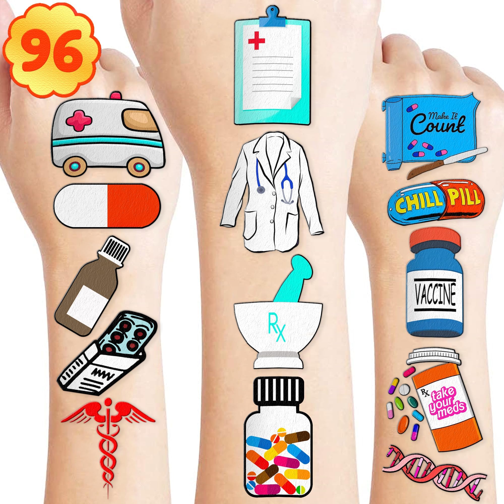 Amazon.com : 96PCS Funny Future Pharmacist Pharmacy Stickers Temporary ...